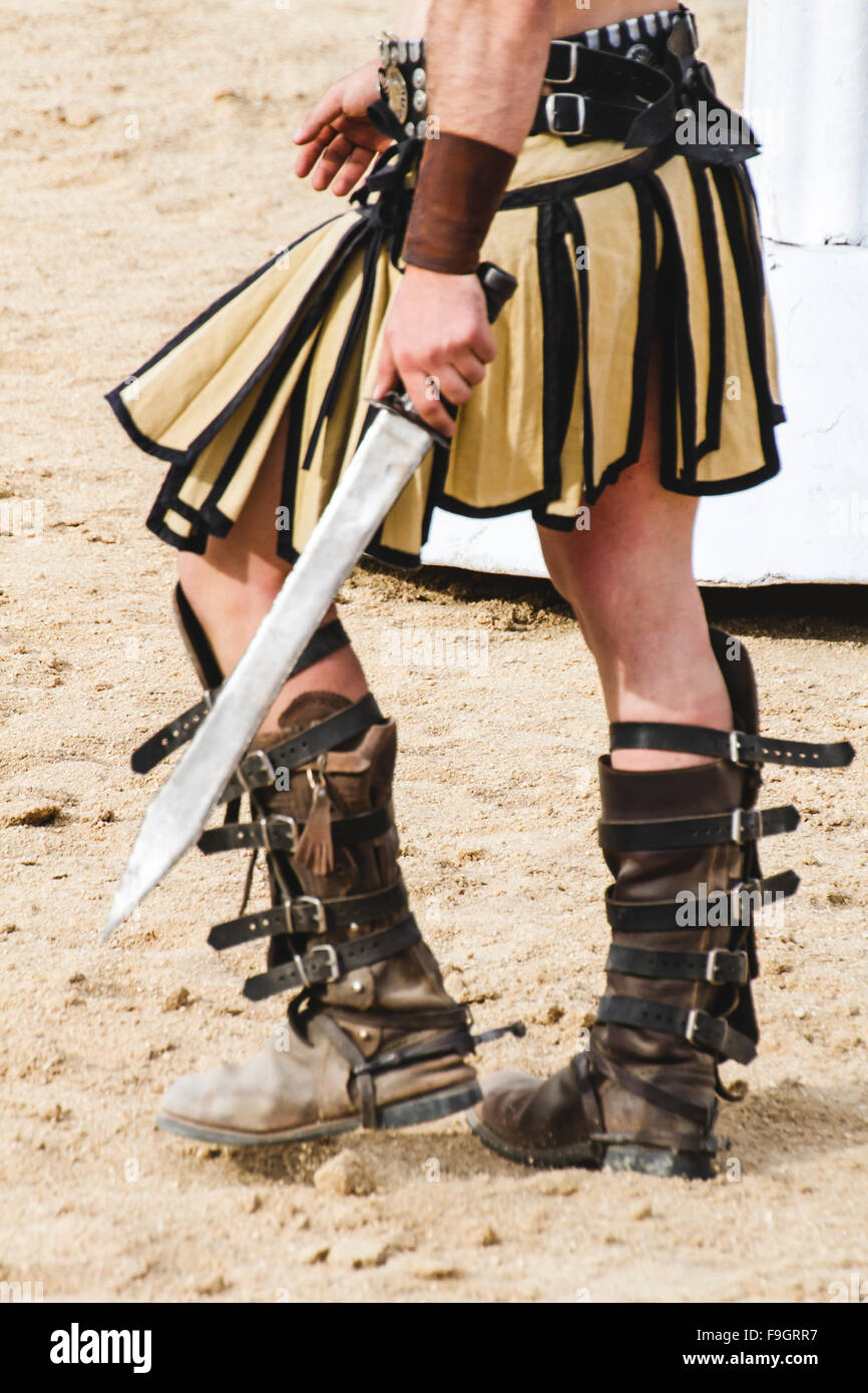 Sword, gladiator fighting in the arena of Roman circus Stock Photo - Alamy