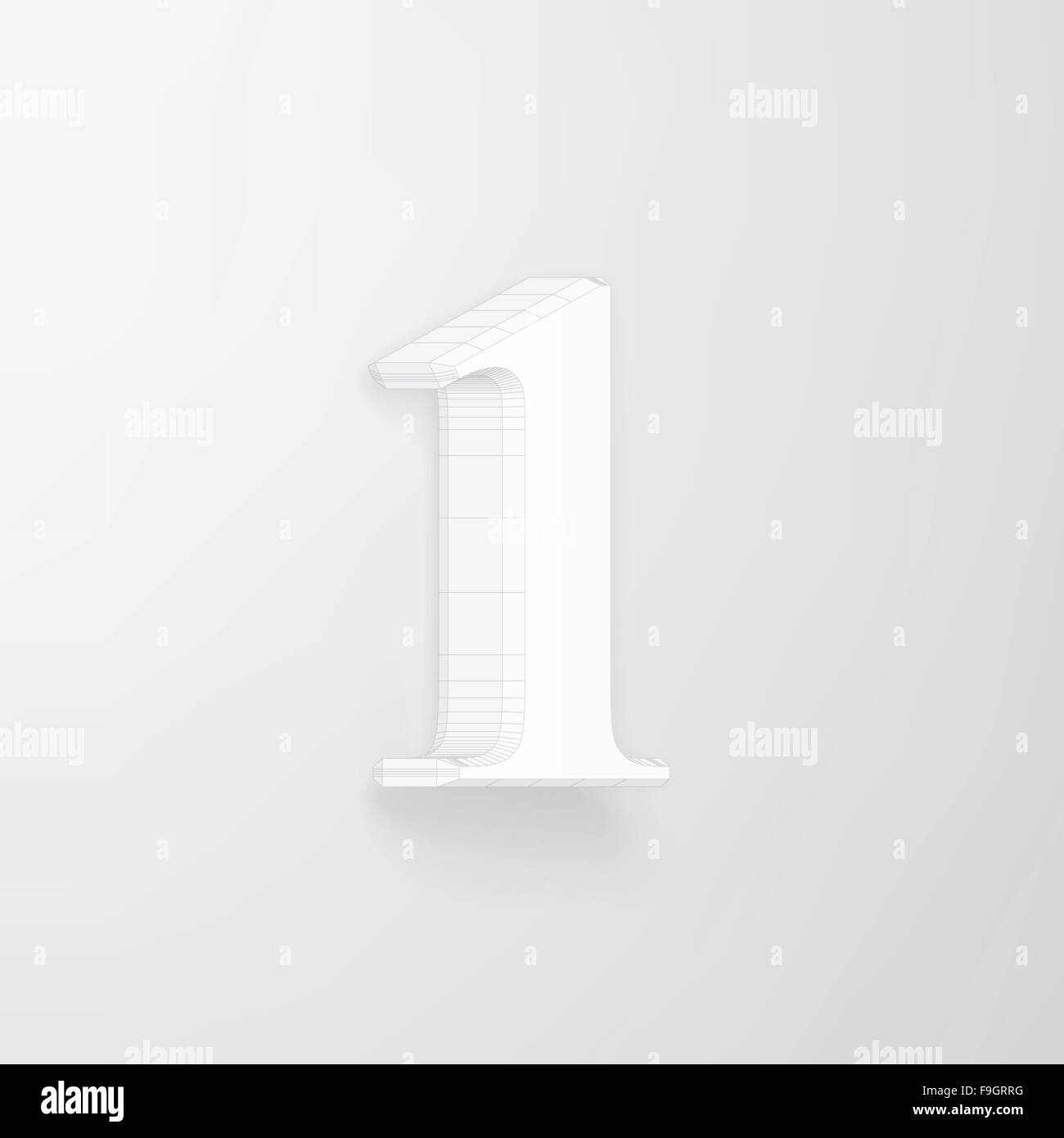 Alphabet collection: wireframe of 3d character 1, vector Stock Vector ...