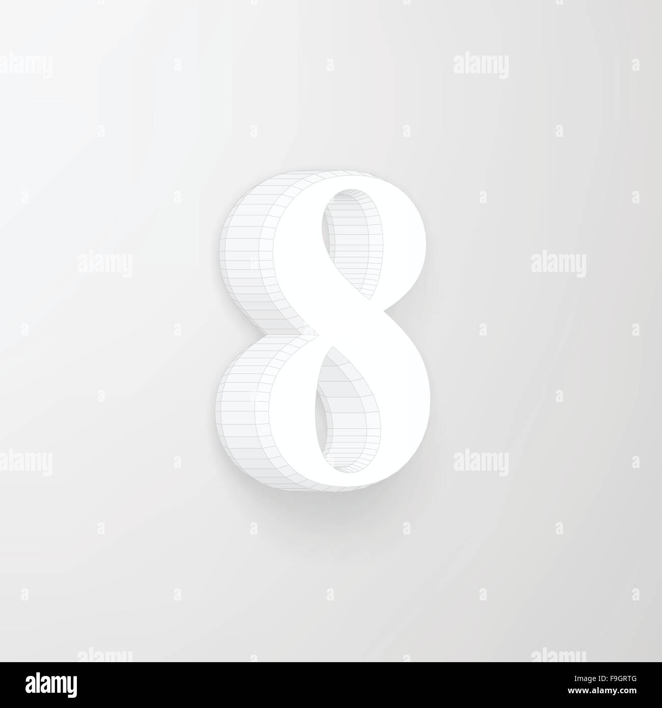 Alphabet collection: wireframe of 3d character 8, vector Stock Vector ...