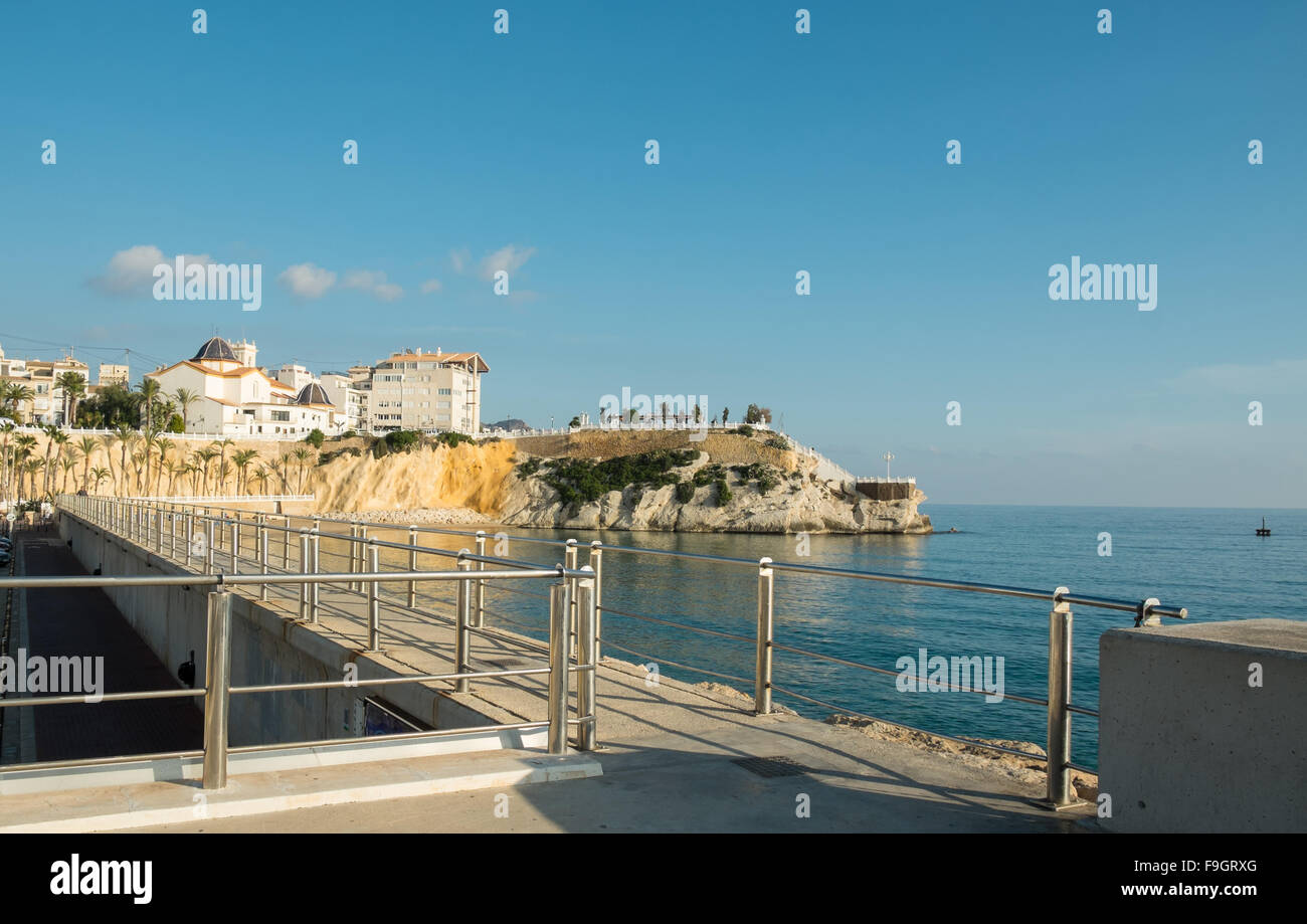 Benidorm old town and bay as seen from its harbor Stock Photo - Alamy