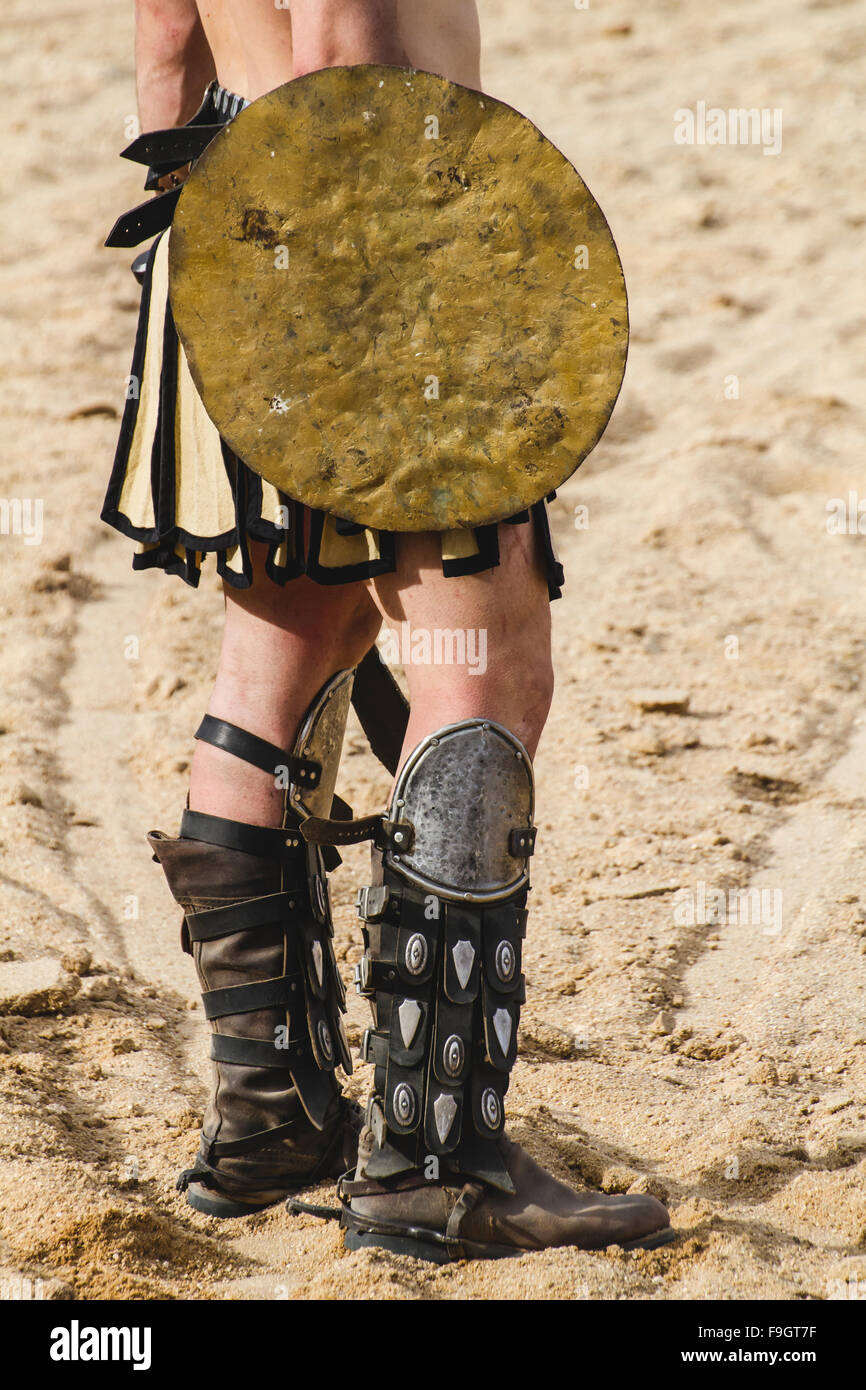 Shield, gladiator fighting in the arena of Roman circus Stock Photo - Alamy