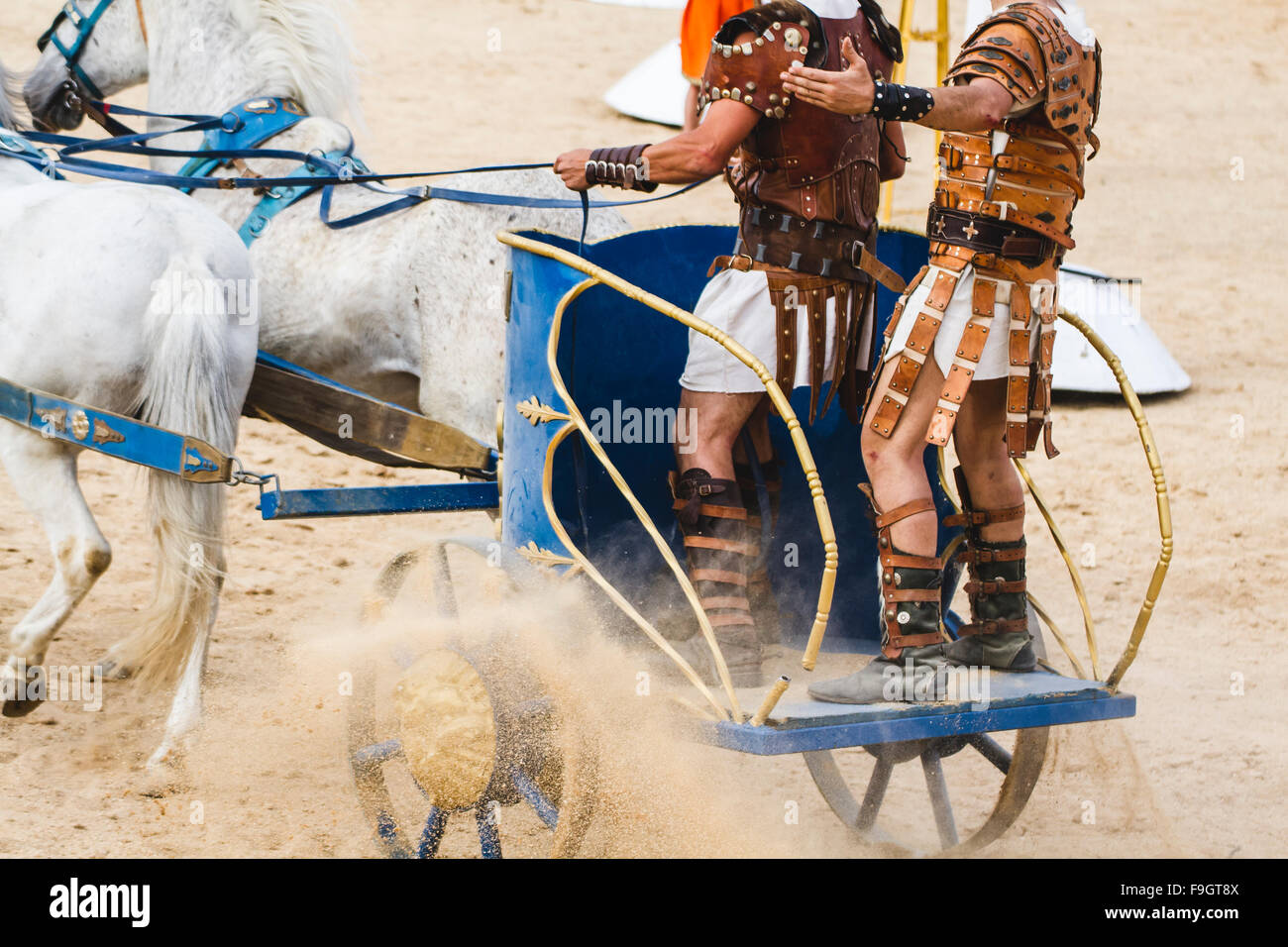 Roman chariot in a fight of gladiators, bloody circus Stock Photo - Alamy