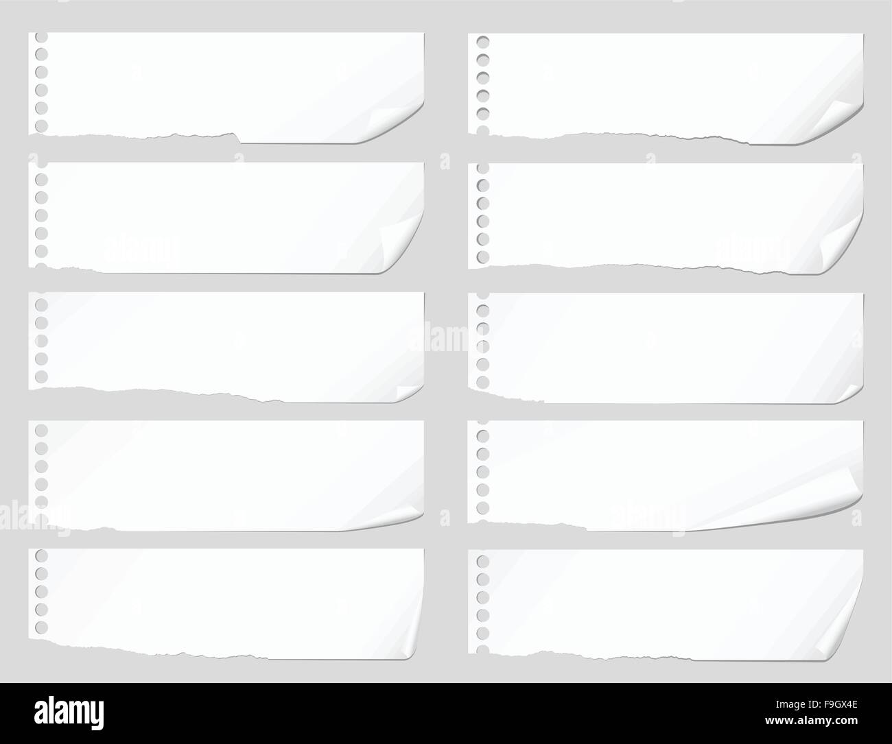Set of torn note papers on gray background Stock Vector Image & Art - Alamy