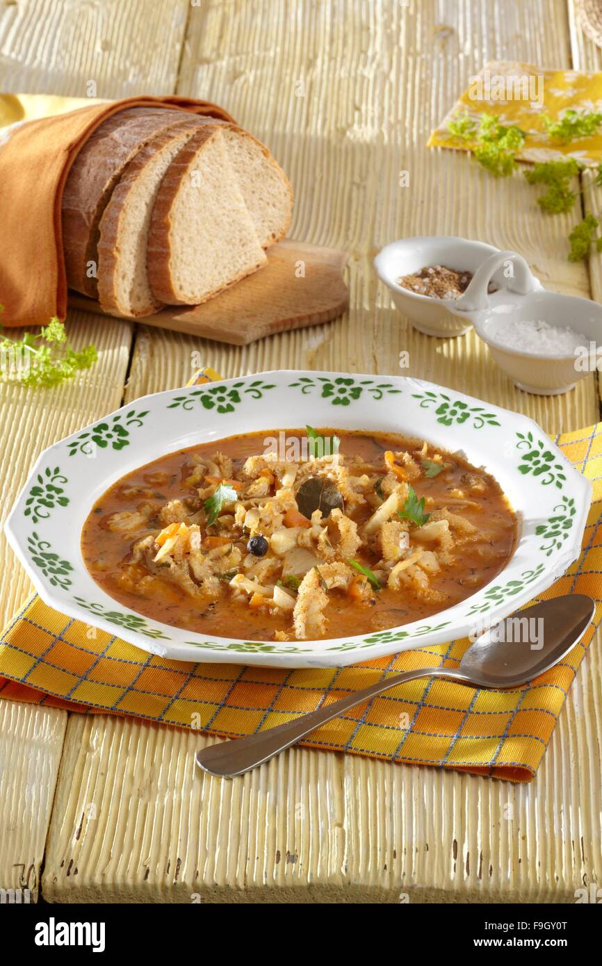 Tripe soup + steps Stock Photo - Alamy