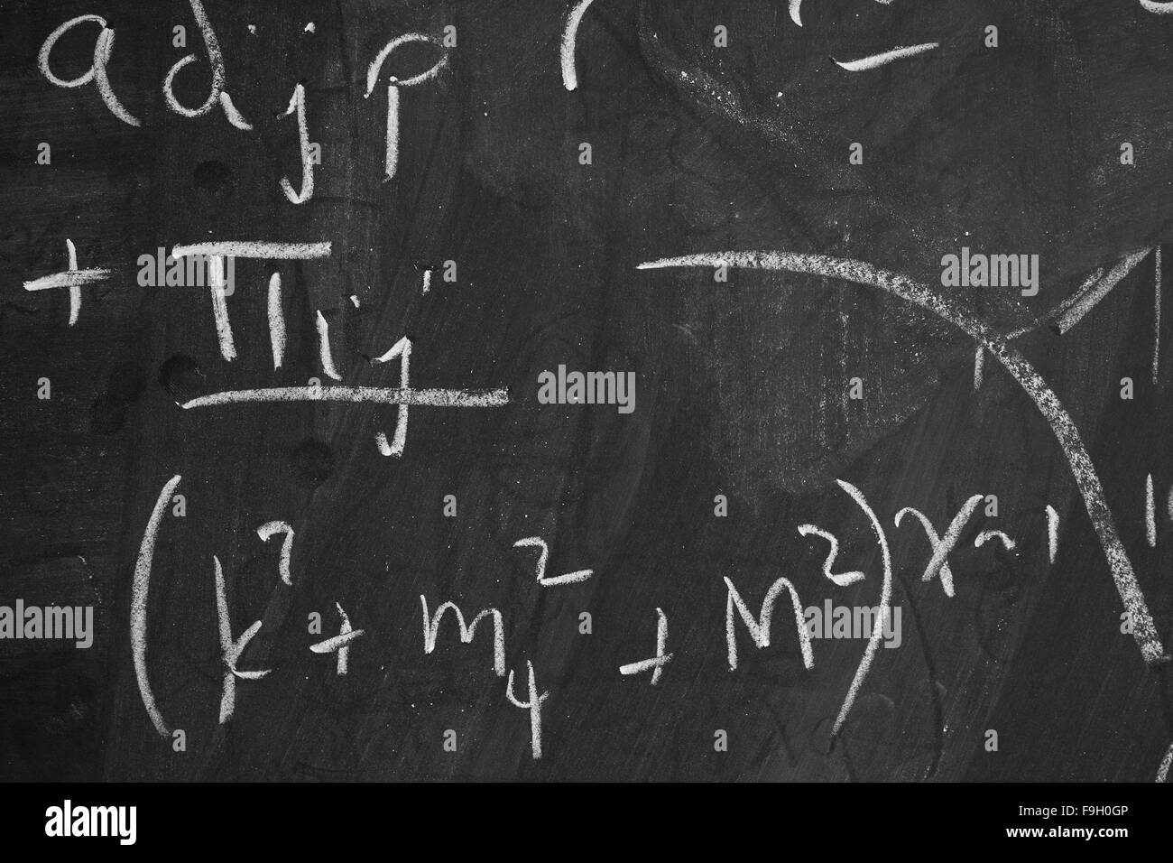 Solving math problem blackboard Black and White Stock Photos & Images ...