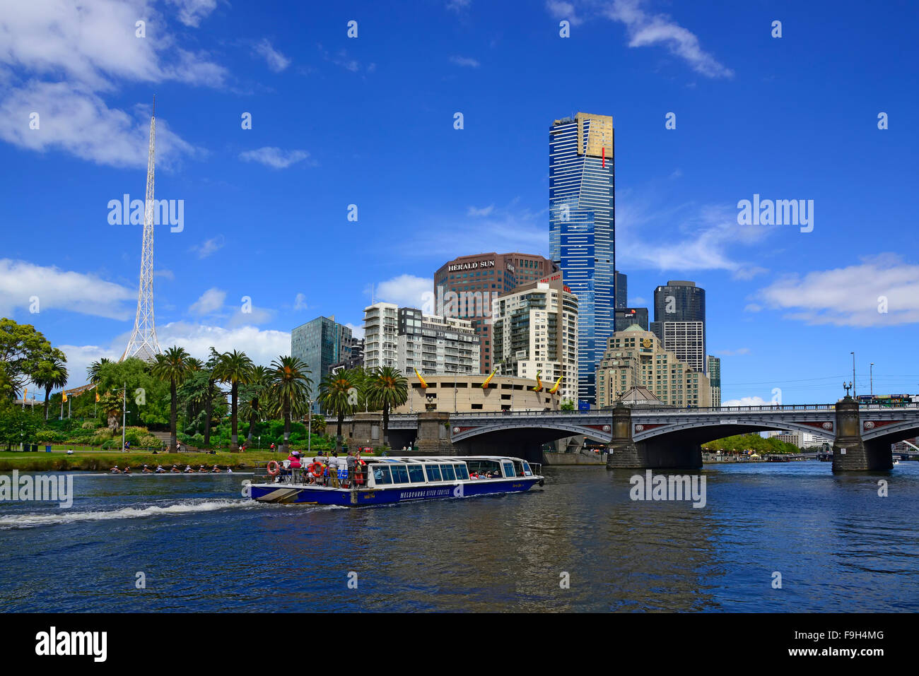 Yarra River Skyline Melbourne Australia Victoria Coastal Capital Stock ...
