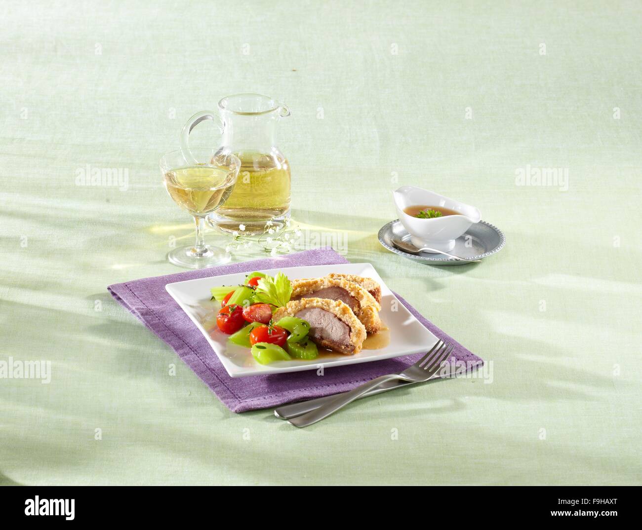 Duck in cheese crust Stock Photo - Alamy