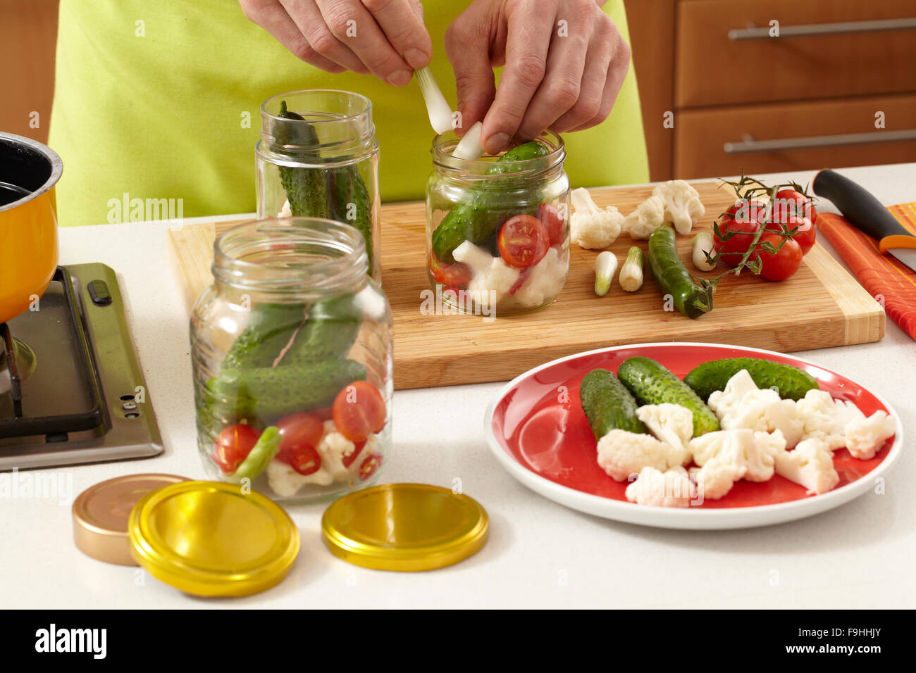 Pickled vegetable + steps Stock Photo - Alamy