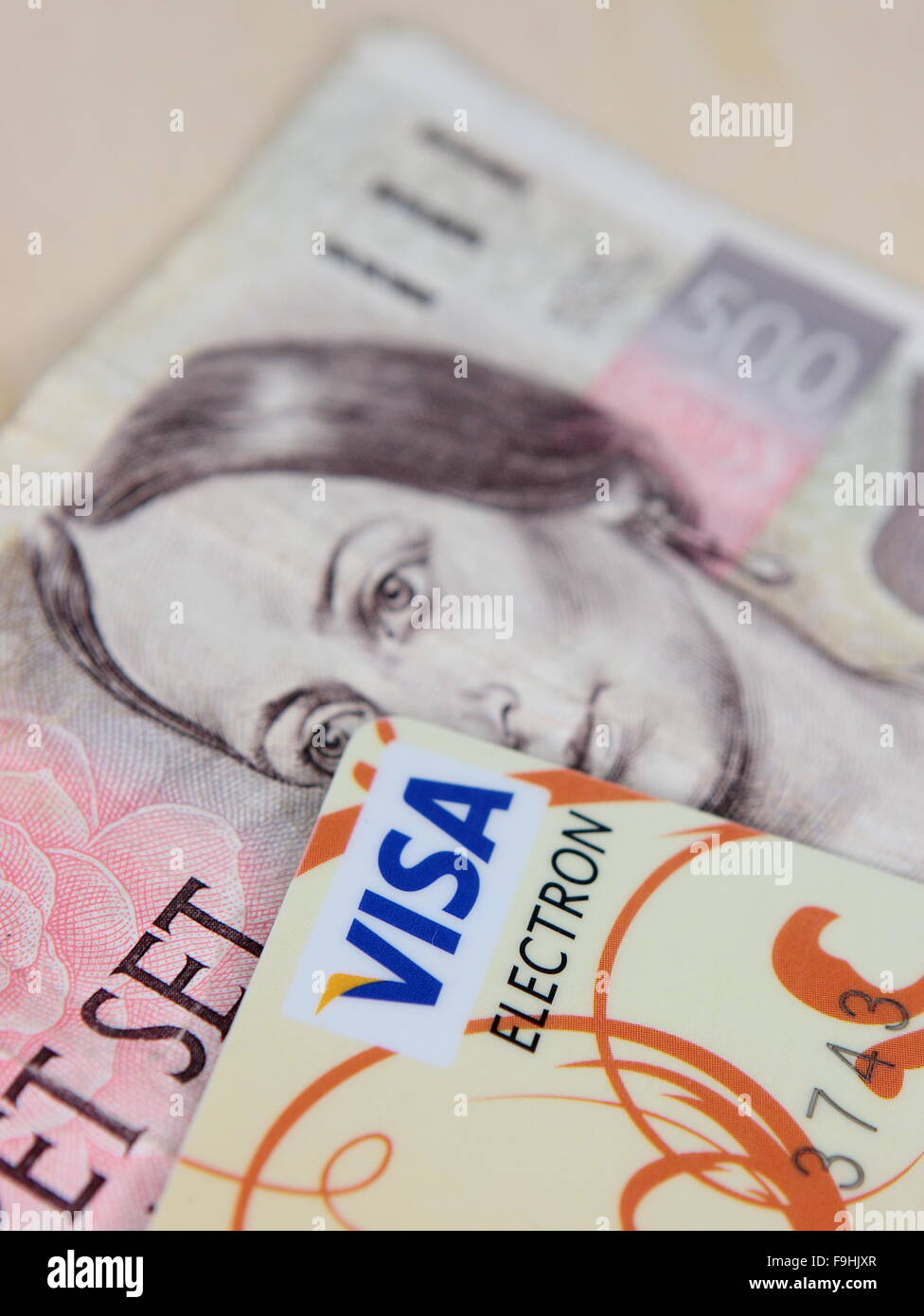 Money - 500 Crowns and Visa Card Stock Photo - Alamy