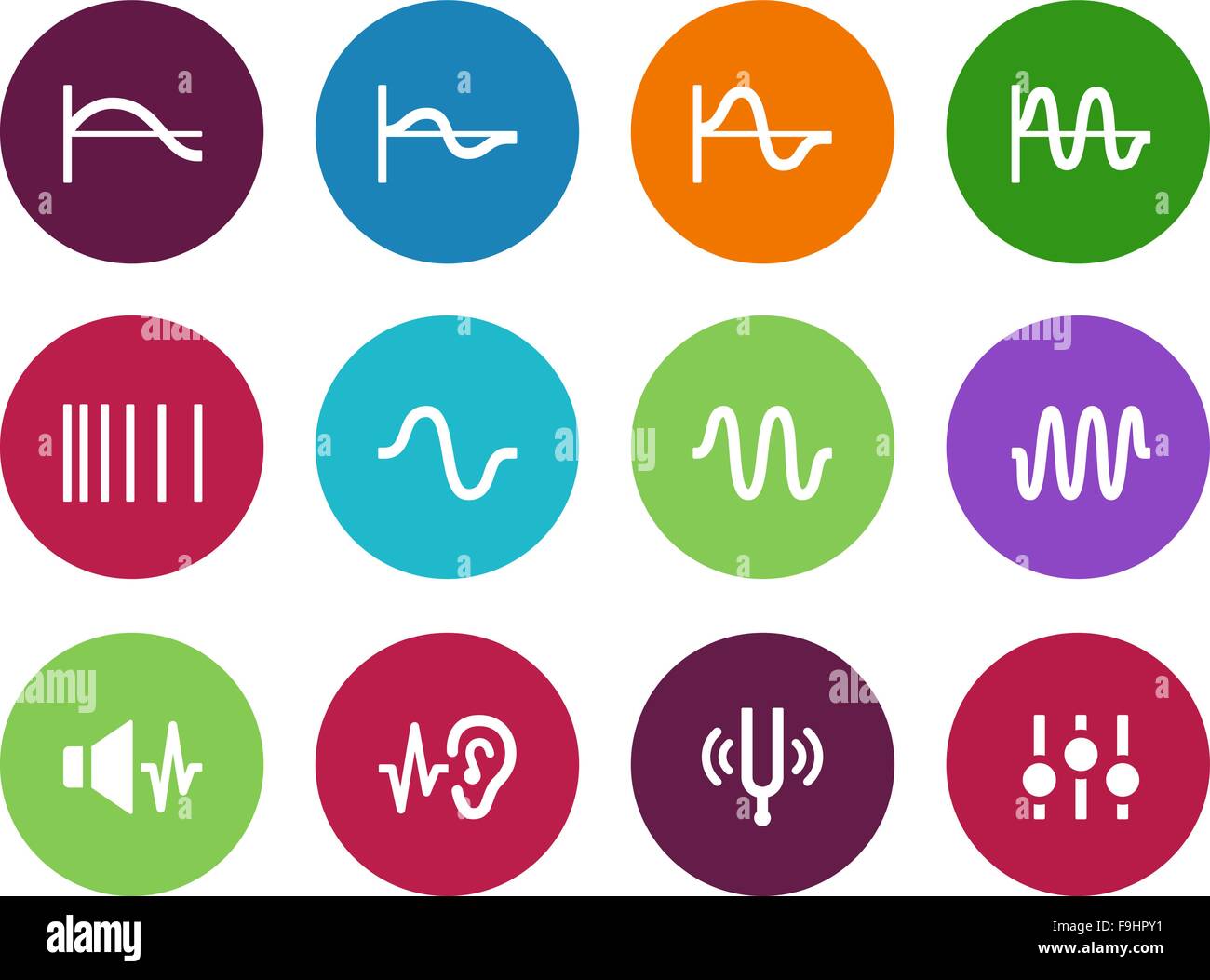 Music waves circle icons on white background Stock Vector Image & Art ...
