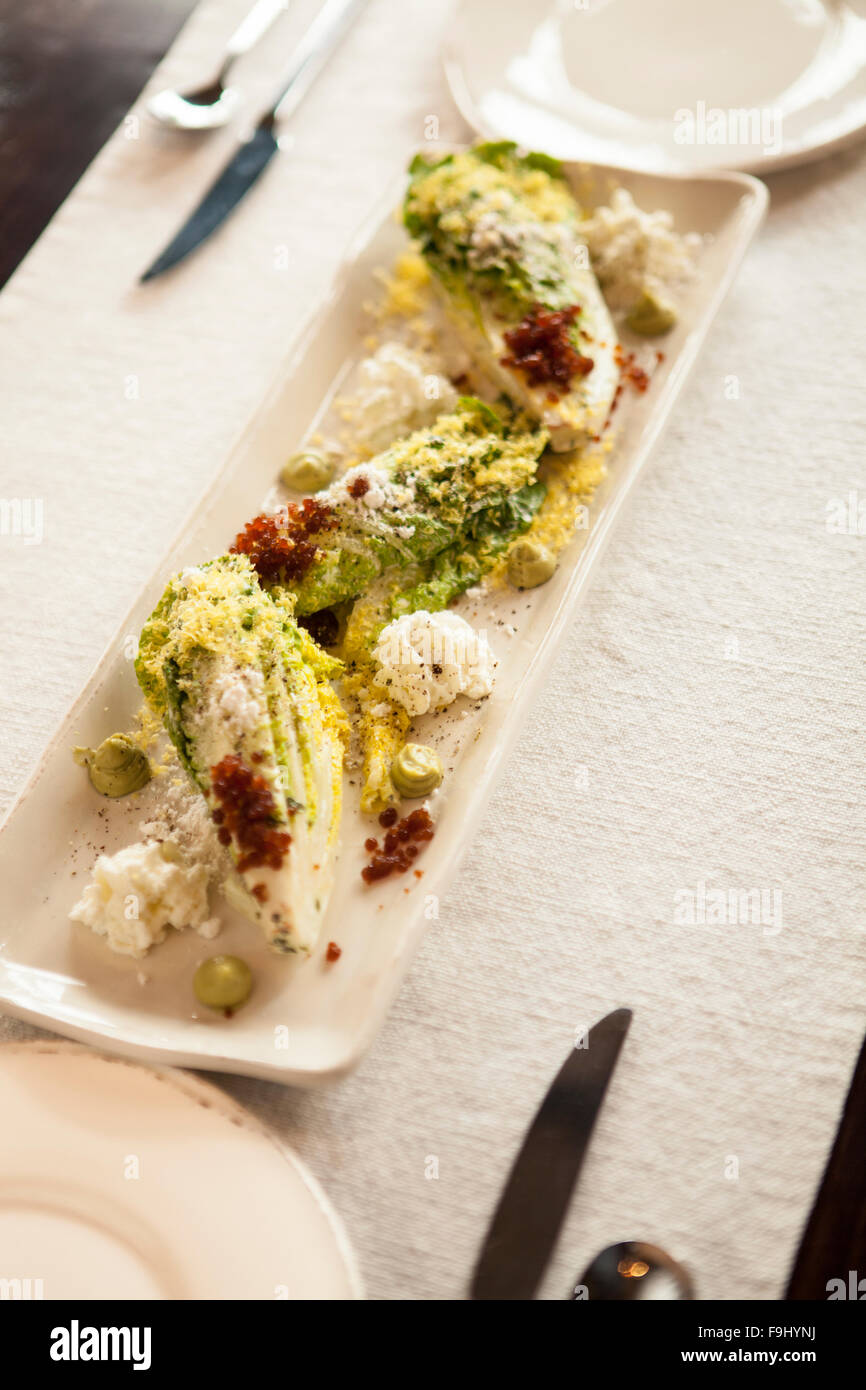 Cobb salad with blue cheese, avocado mousse and tomato caviar ...