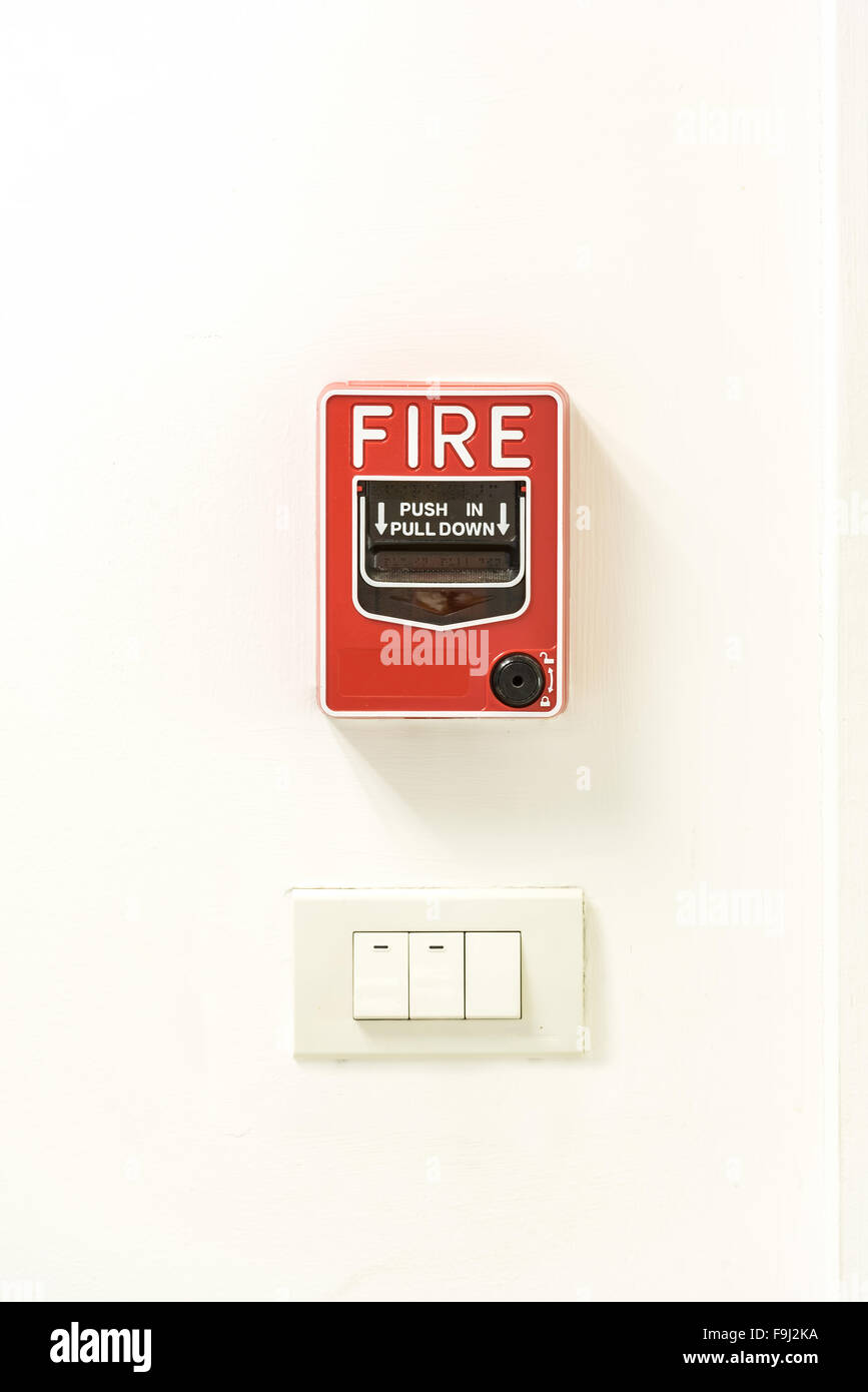 fire alarm on wall Stock Photo - Alamy