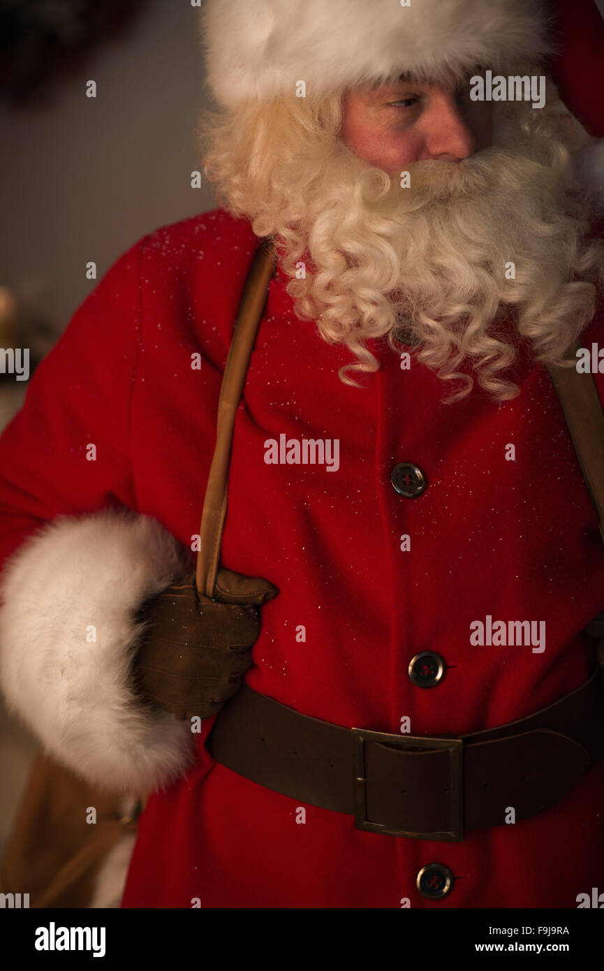 Santa claus holding bag toys hi-res stock photography and images - Alamy