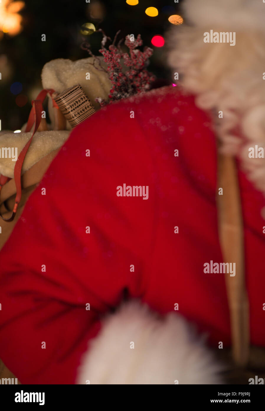 Santa Claus at Home carrying his sack Stock Photo - Alamy