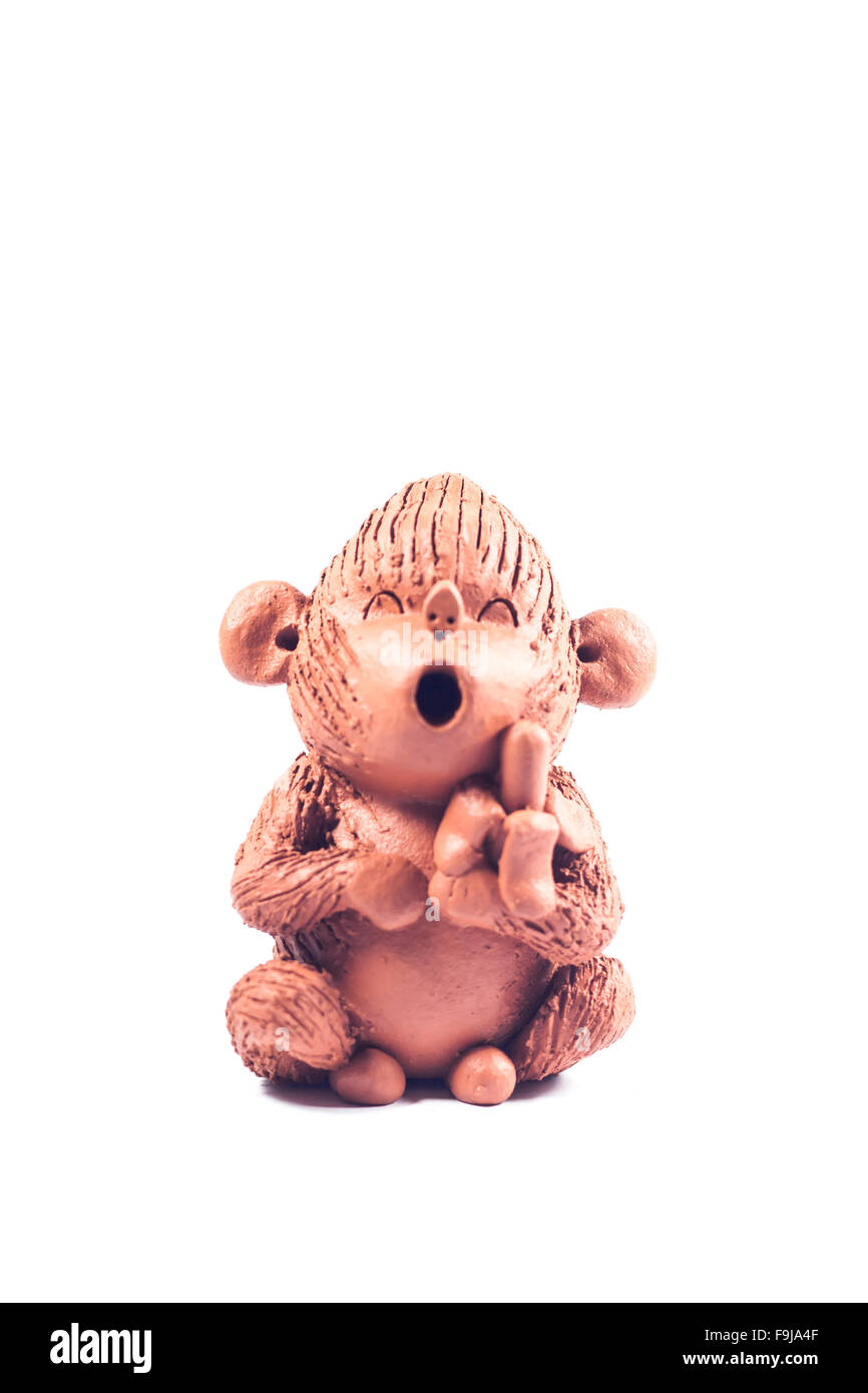 Close-up monkey clay doll isolated on white background, stock photo ...