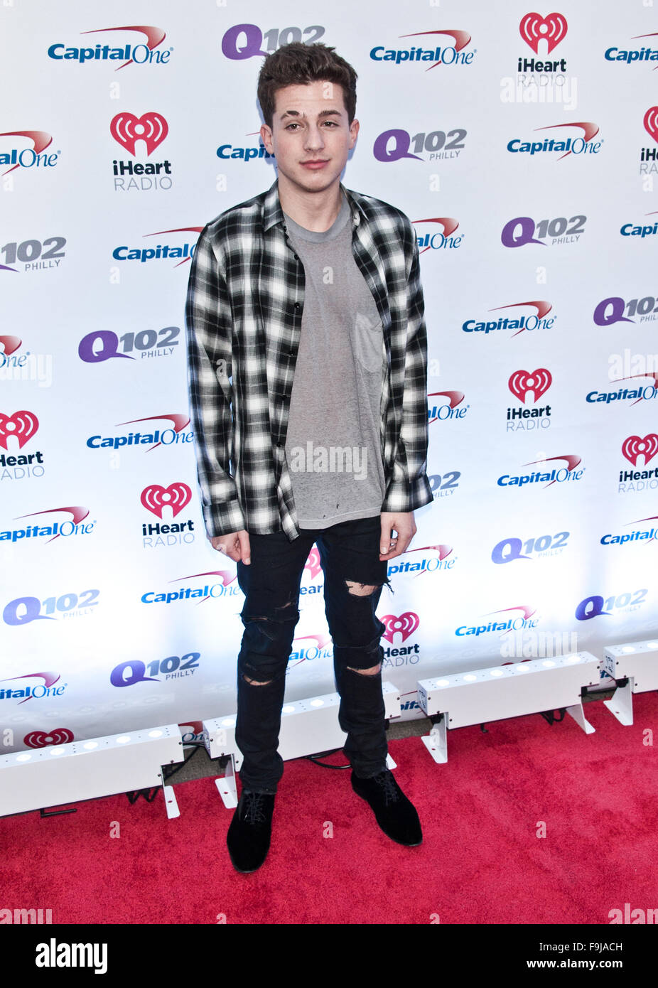 Charlie Puth Poses at Q102's Jingle Ball 2015 at Wells Fargo Center on ...
