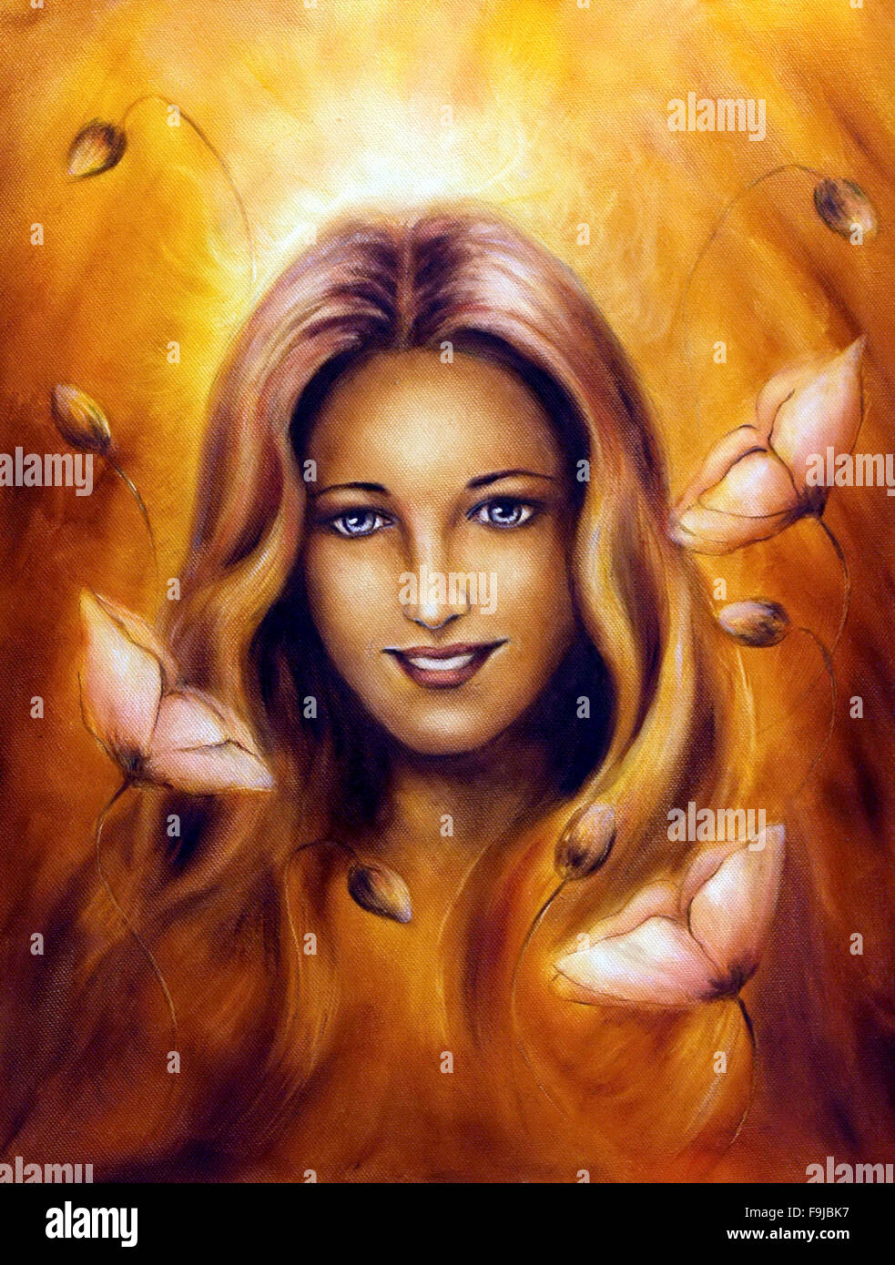 enchanting spring fairy goddess woman with flower Stock Photo - Alamy