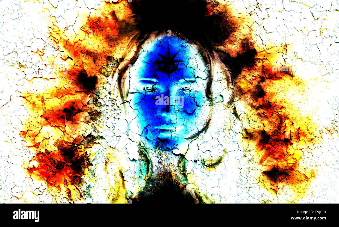 woman face, structure background effect, collage Stock Photo - Alamy