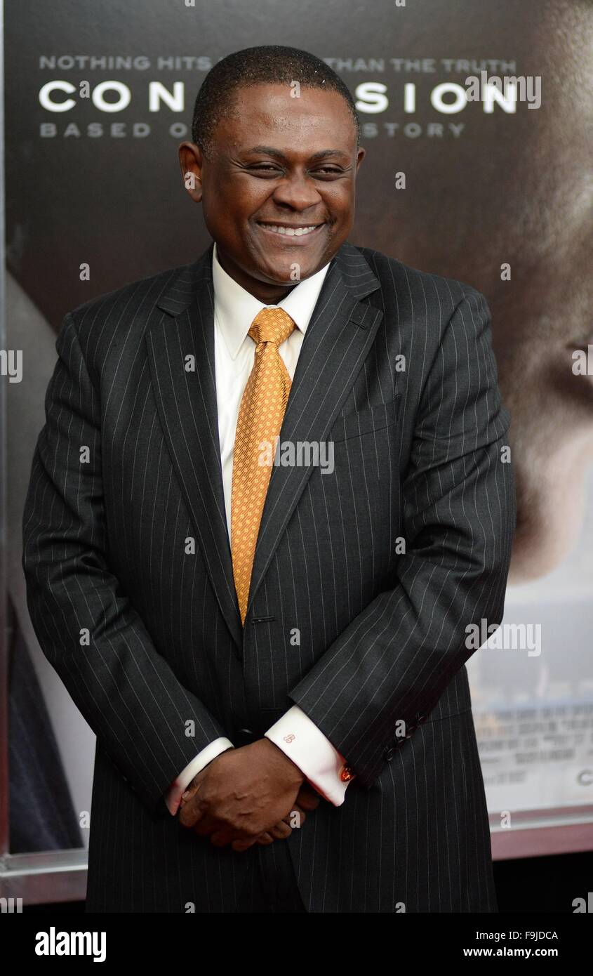 New York, NY, USA. 16th Dec, 2015. Bennet Omalu at arrivals for ...