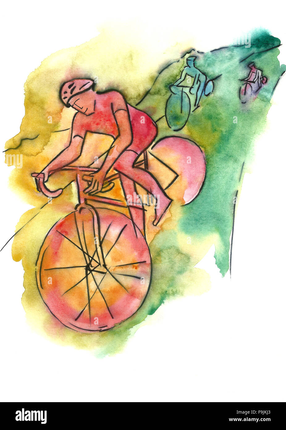 Cyclists with wheels Cut Out Stock Images & Pictures - Alamy