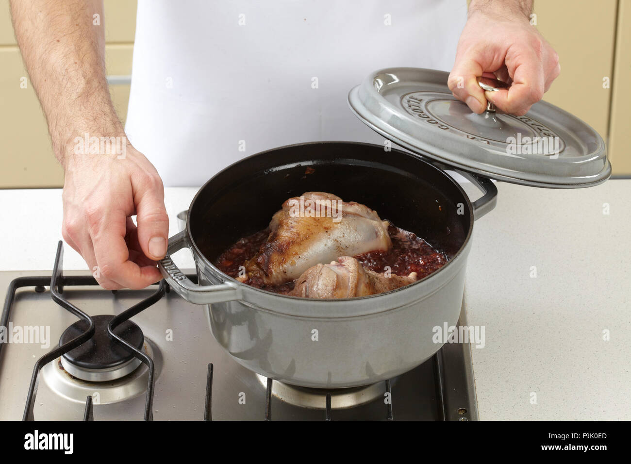 Roast lamb knuckles + steps Stock Photo - Alamy