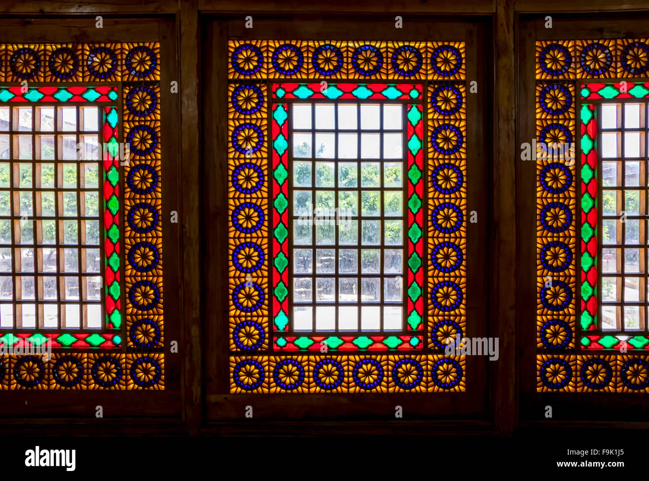 Citadel inside windows stained glass Stock Photo - Alamy
