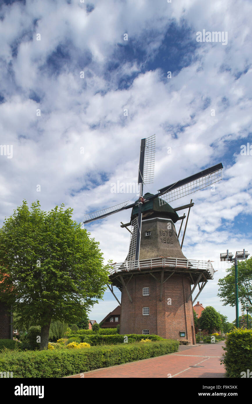 smock mill, scharrel, saterland, cloppenburg district, lower saxony ...