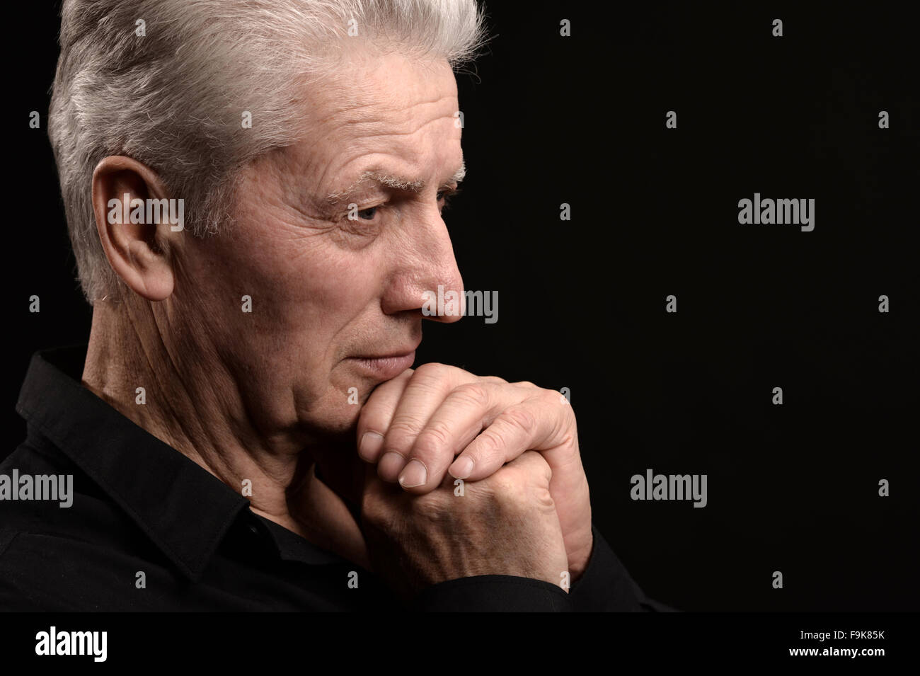 Sad senior man Stock Photo - Alamy