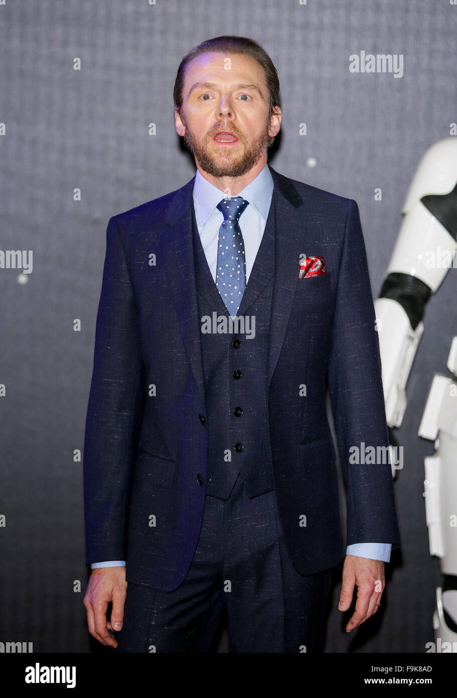 The force awakens european premiere simon pegg hi-res stock photography ...