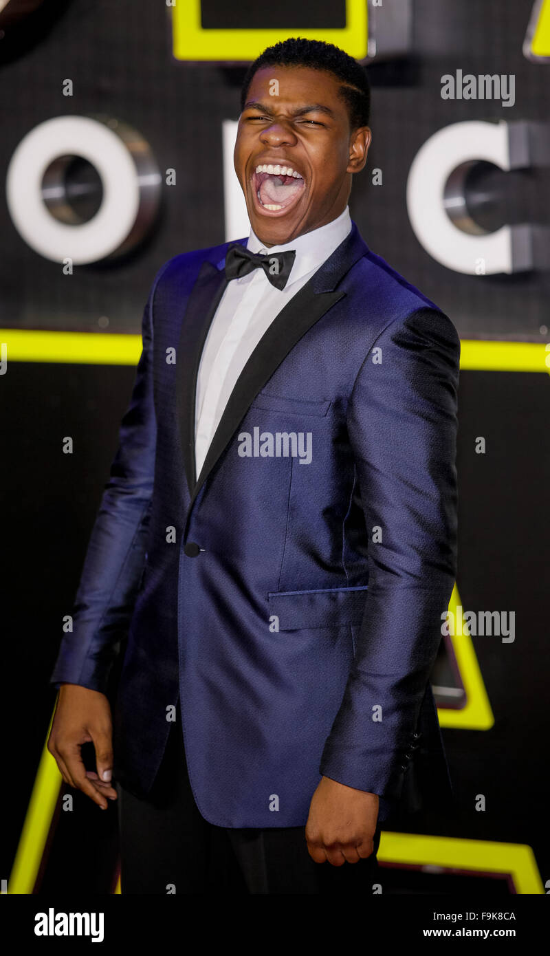 London, UK. 16th December, 2015. John Boyega Actor Star Wars; The Force ...