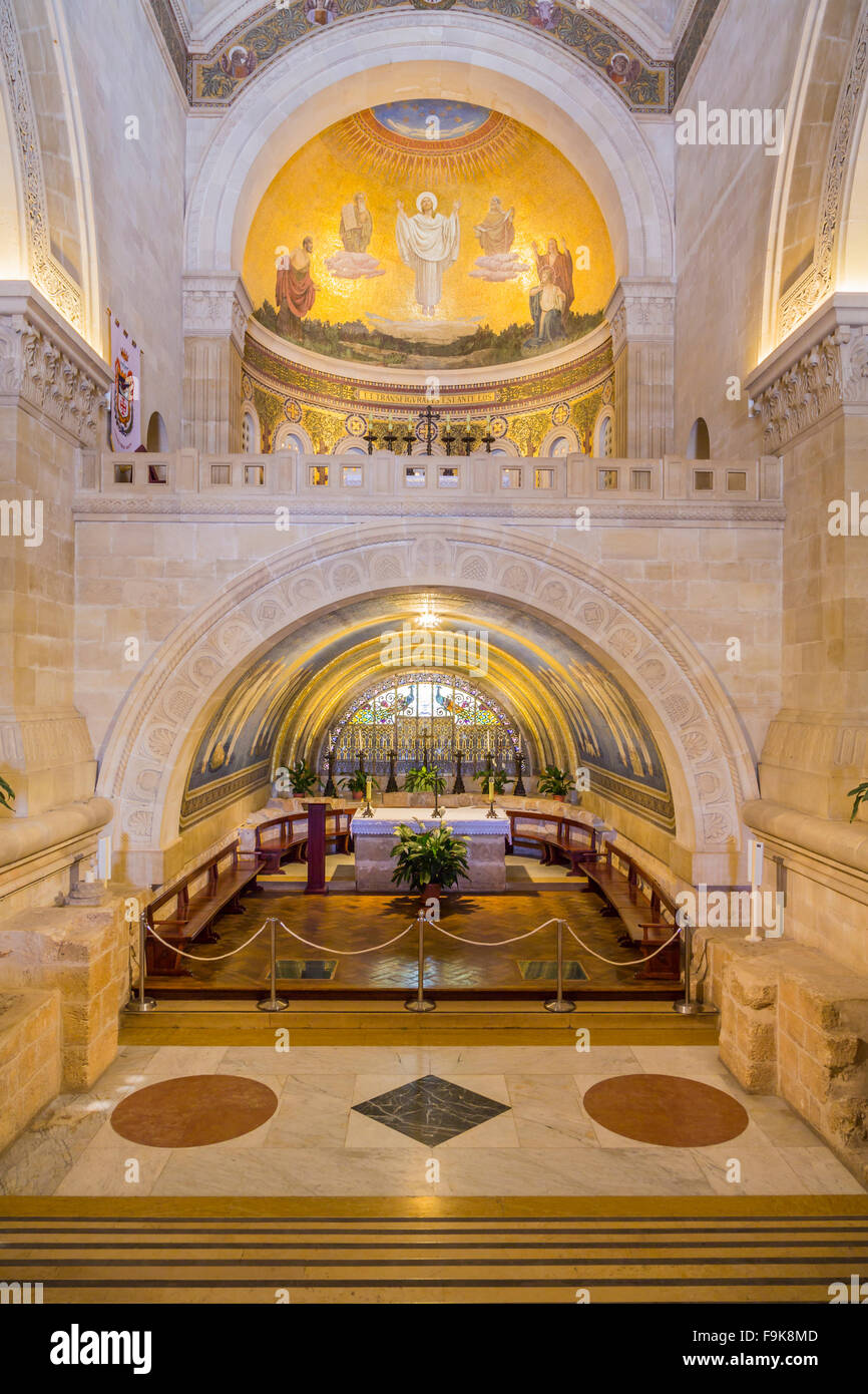 Interior of the Franciscan Church of the Transfiguration on Mount Tabor ...