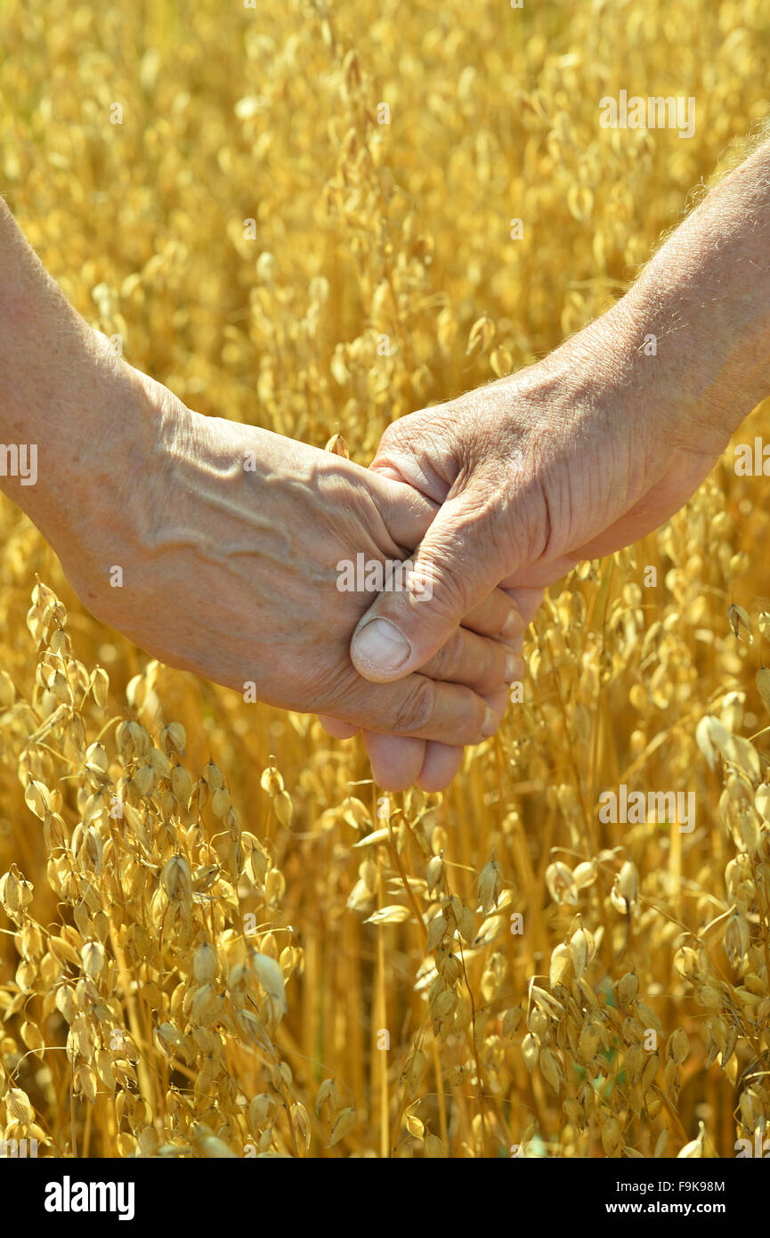 Elderly couple holding hands Stock Photo - Alamy