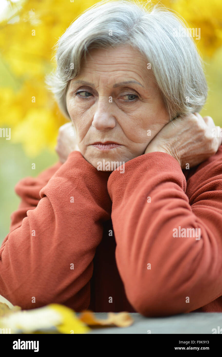 Nice sad old woman Stock Photo - Alamy