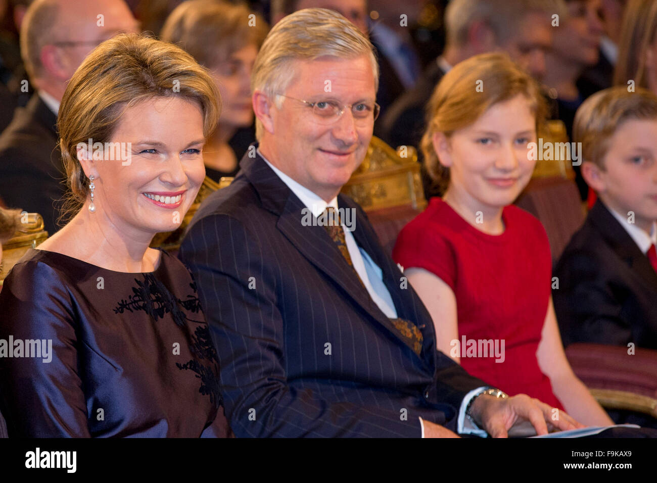 Brussels, Belgium. 16th Dec, 2015. King Philippe, Queen Mathilde ...
