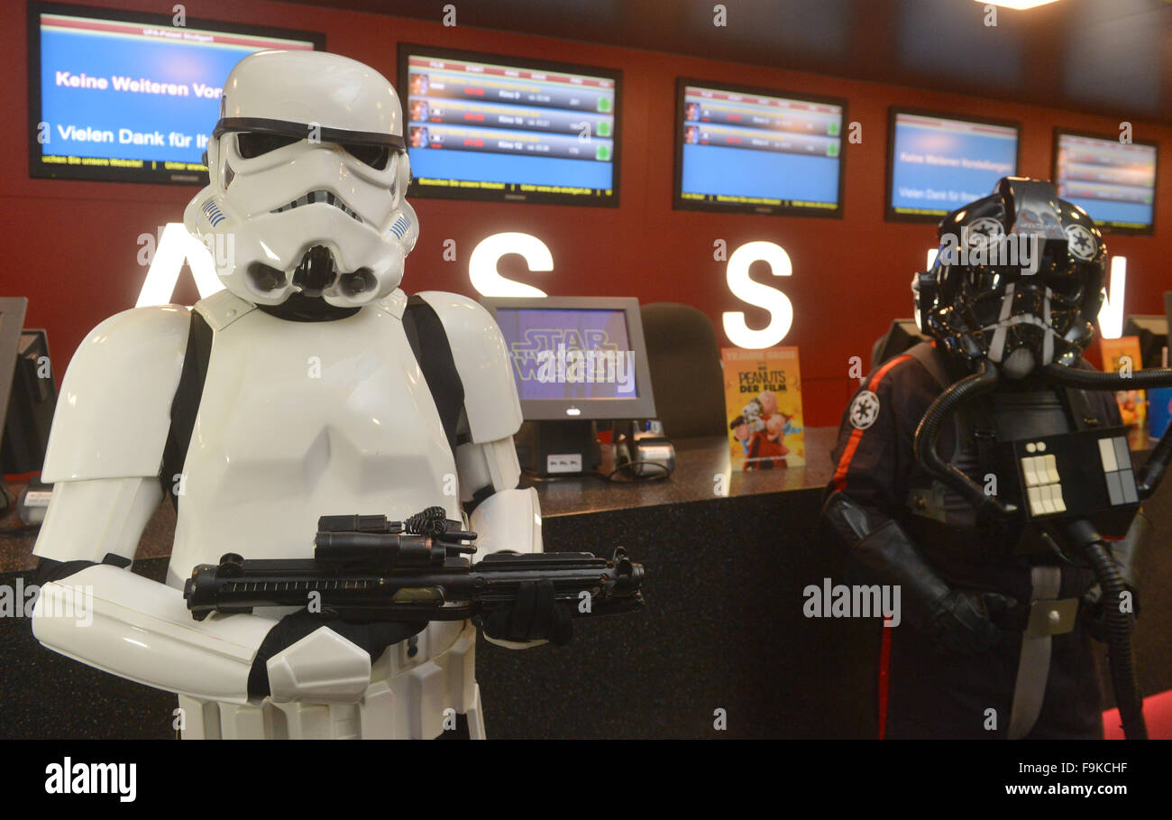 Stuttgart, Germany. 17th Dec, 2015. Members of a Star Wars fan club ...