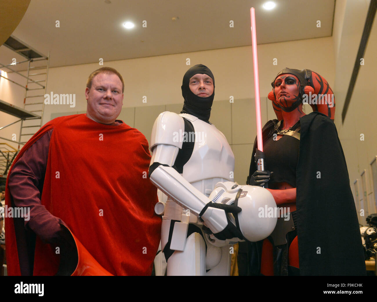 Stuttgart, Germany. 17th Dec, 2015. Members of a Star Wars fan club ...