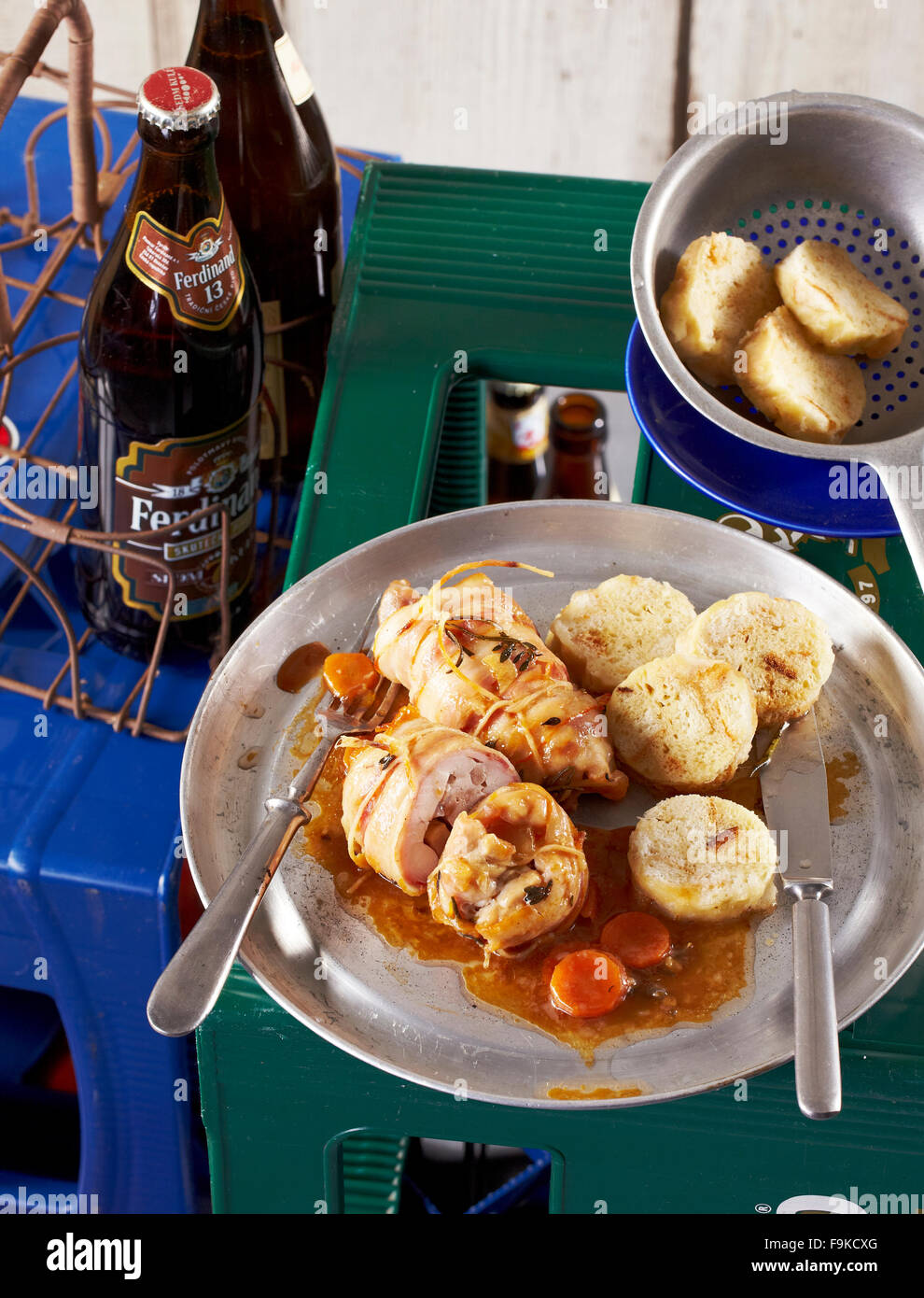 Dark beer braised rabbit Stock Photo - Alamy