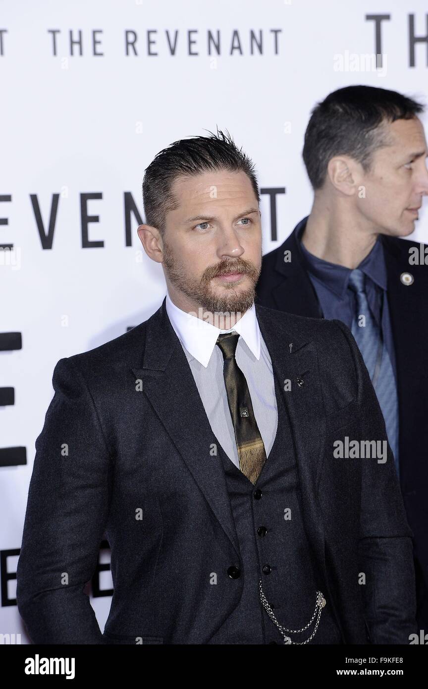 Hollywood, CA. 16th Dec, 2015. Tom Hardy at arrivals for THE REVENANT ...
