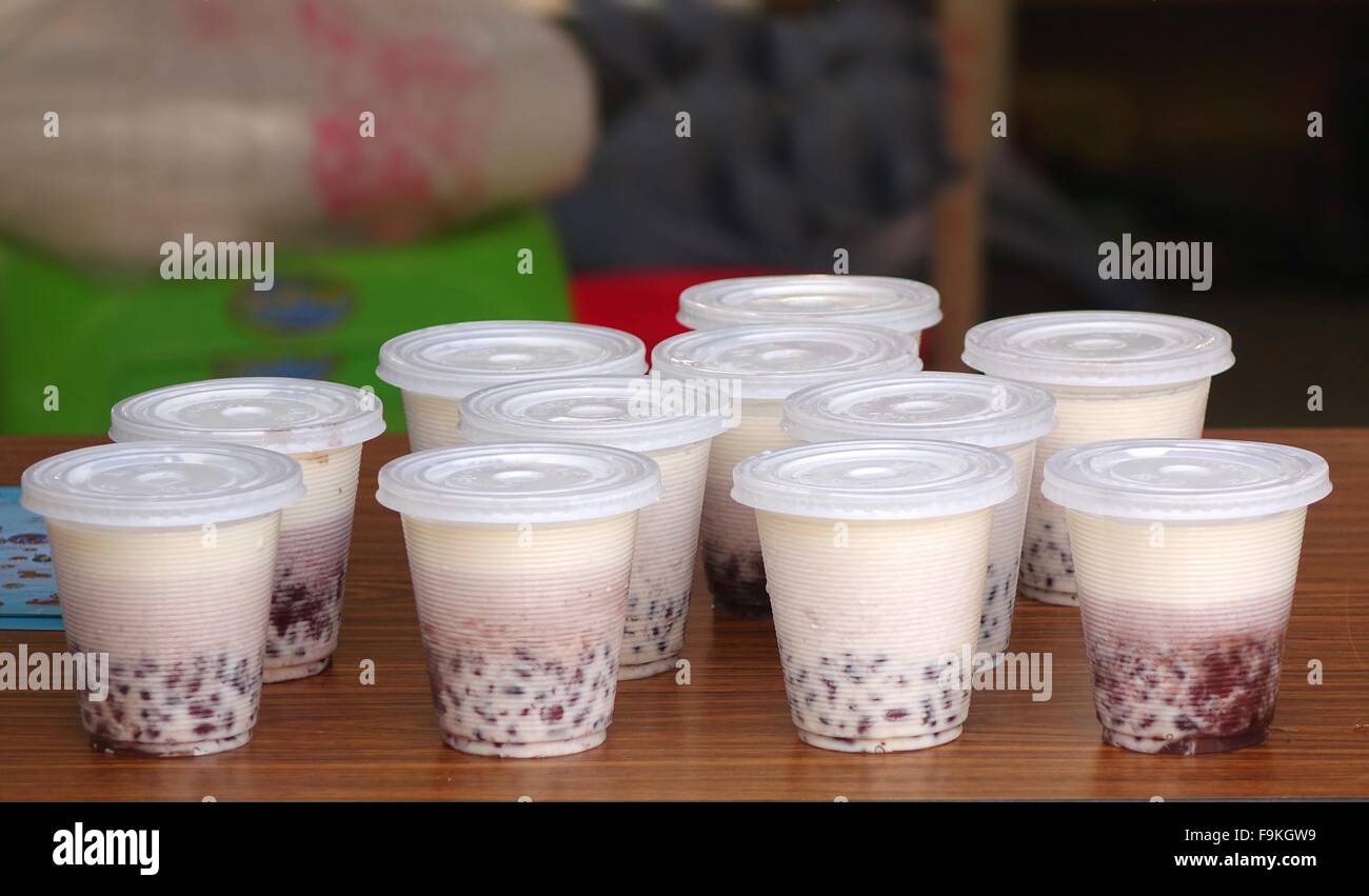 Pearl milk tea or bubble tea is a popular beverage with little tapioca ...