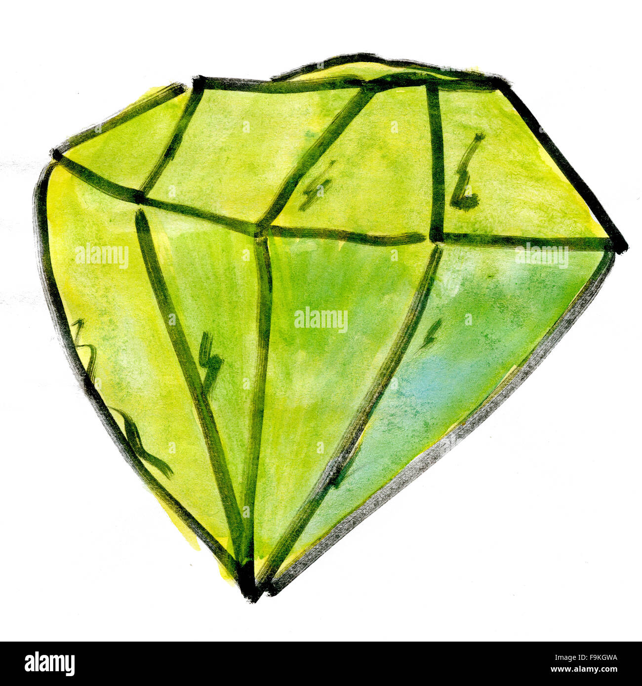 cartoon diamond isolated on white background cartoon Stock Photo - Alamy