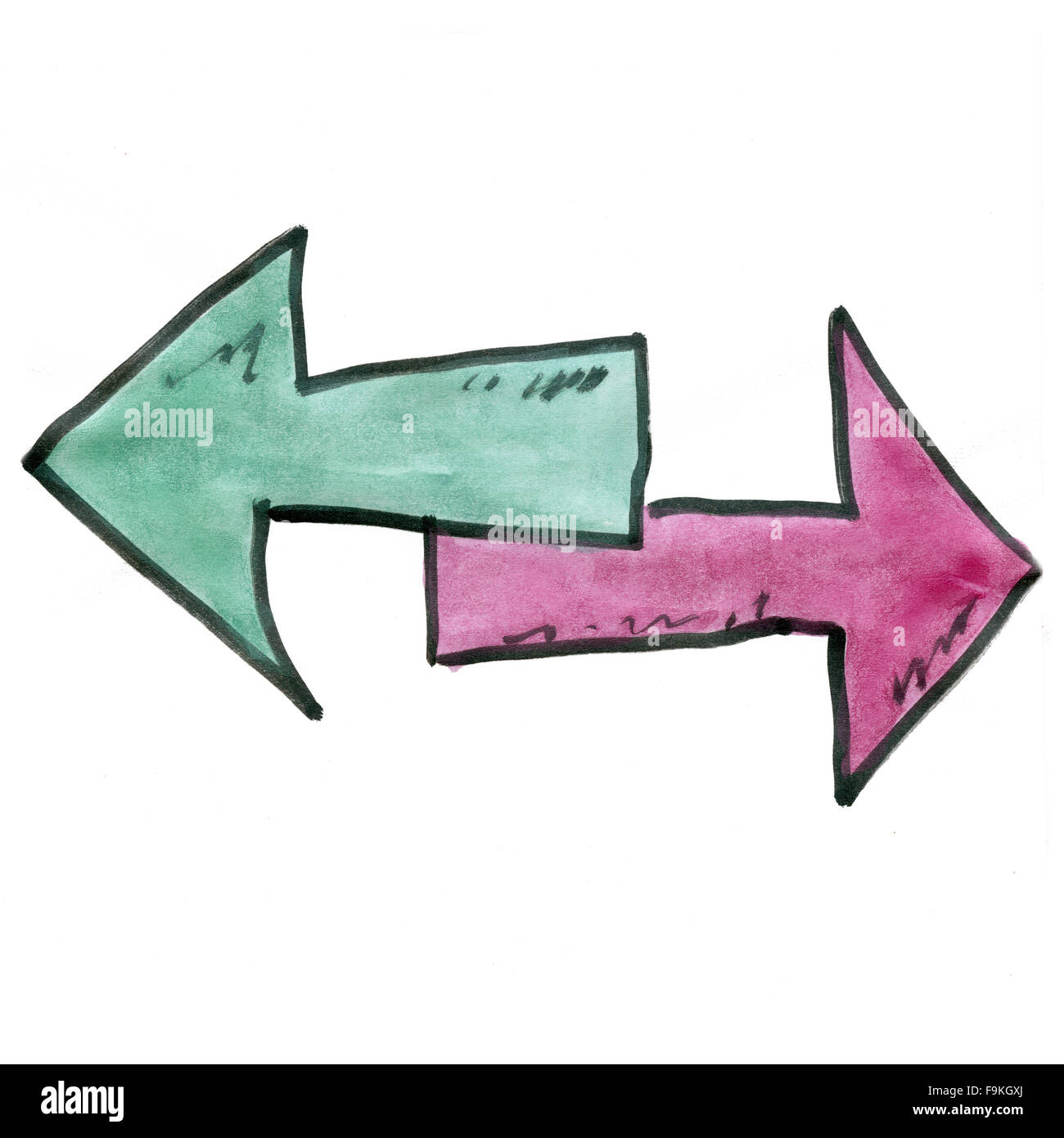 cartoon left arrow right isolated on white background cartoon Stock ...