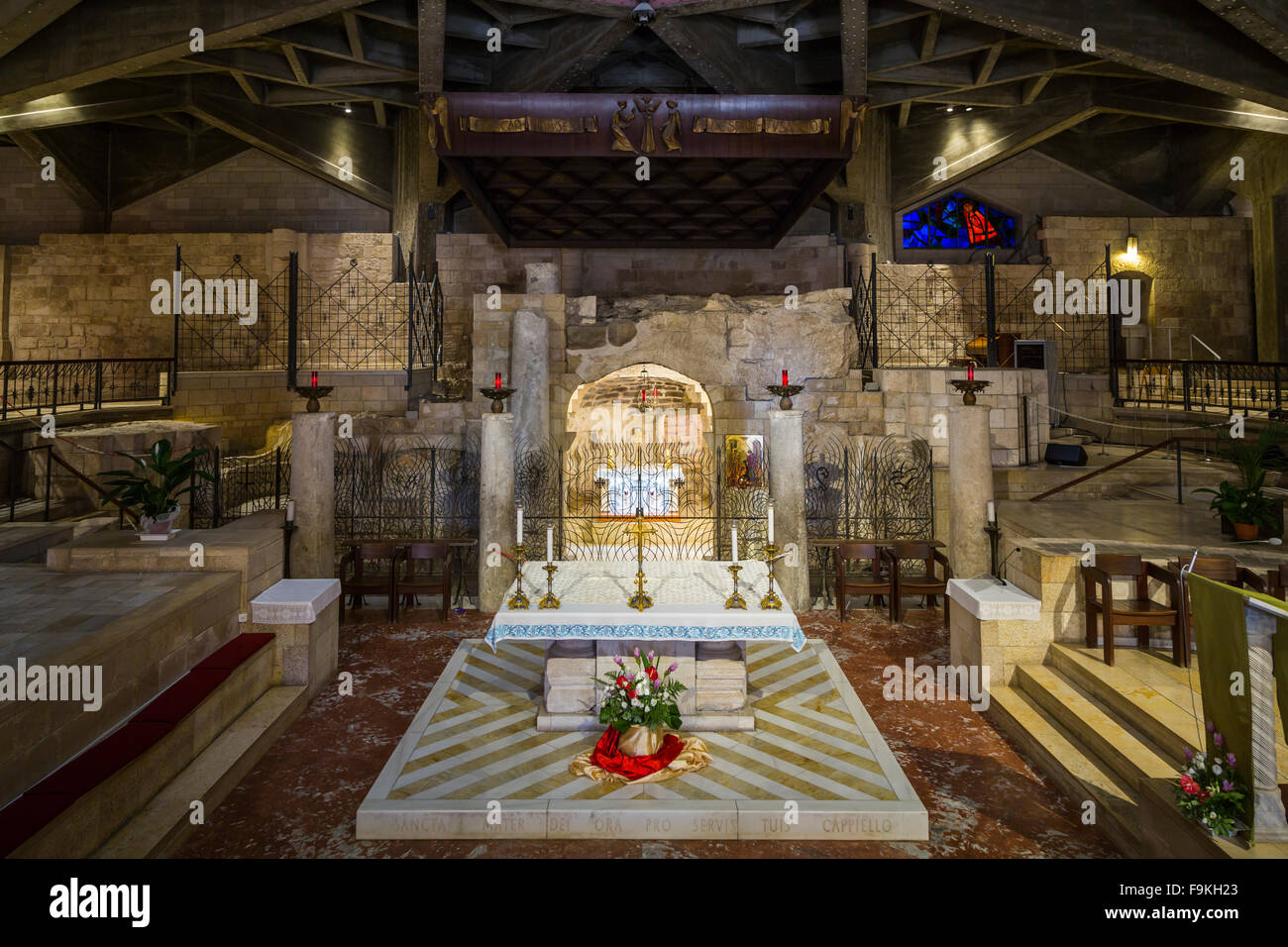 The interior of the Church of the Annunciation in Nazareth, Israel ...