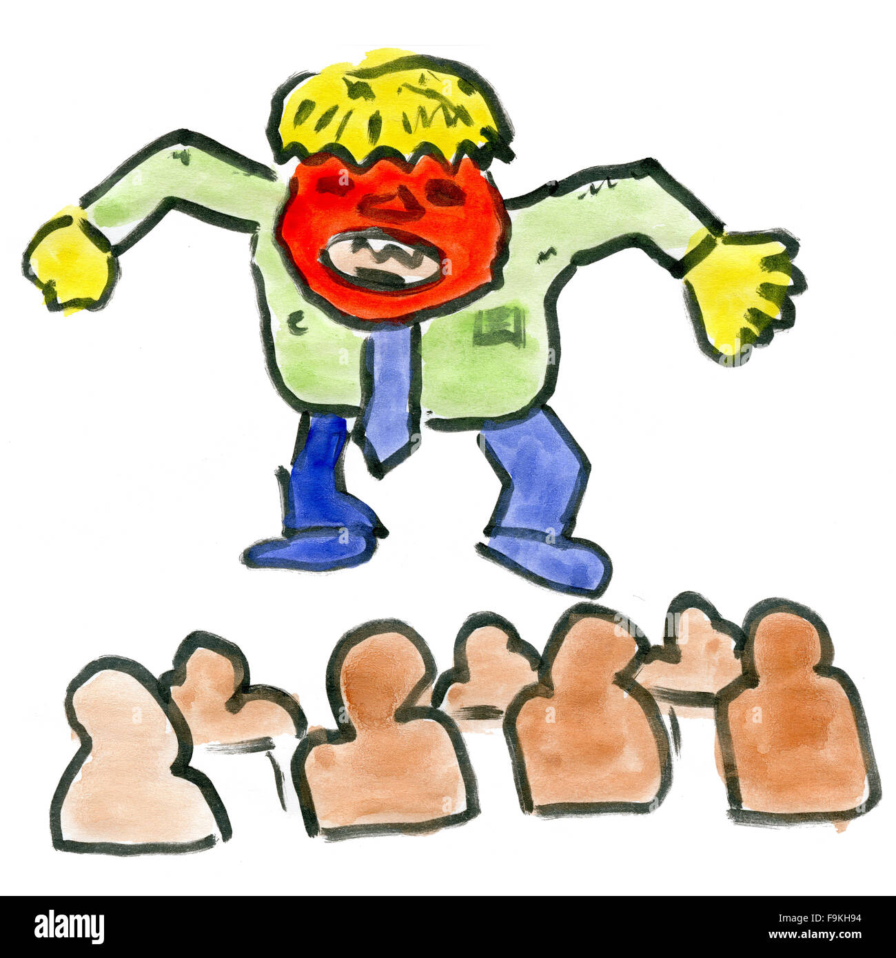 businessman Angry Boss evil cartoon isolated on white background ...