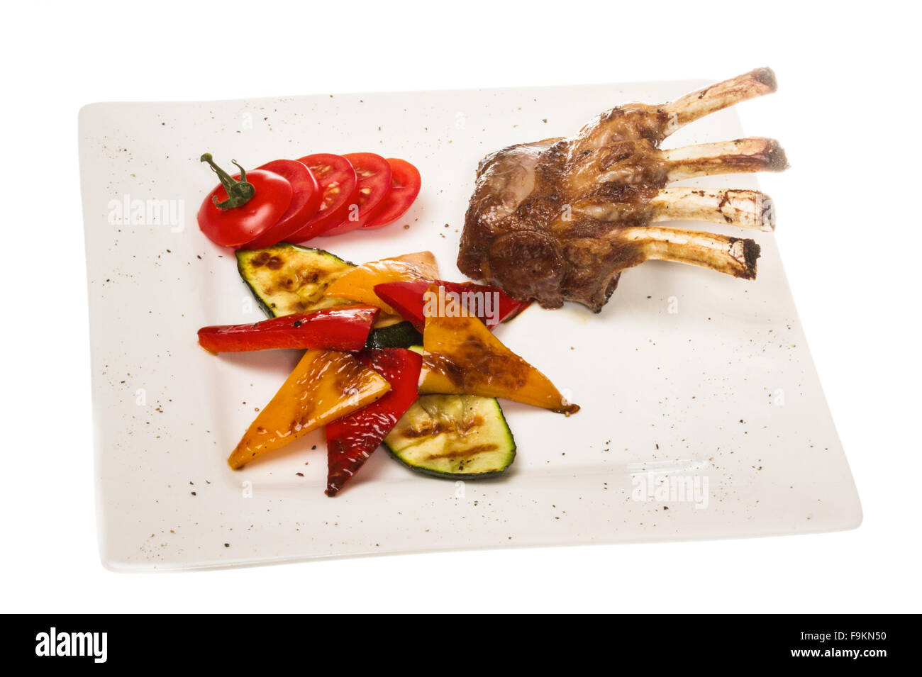 Gourmet Main Entree Course Grilled Lamb steak Stock Photo - Alamy