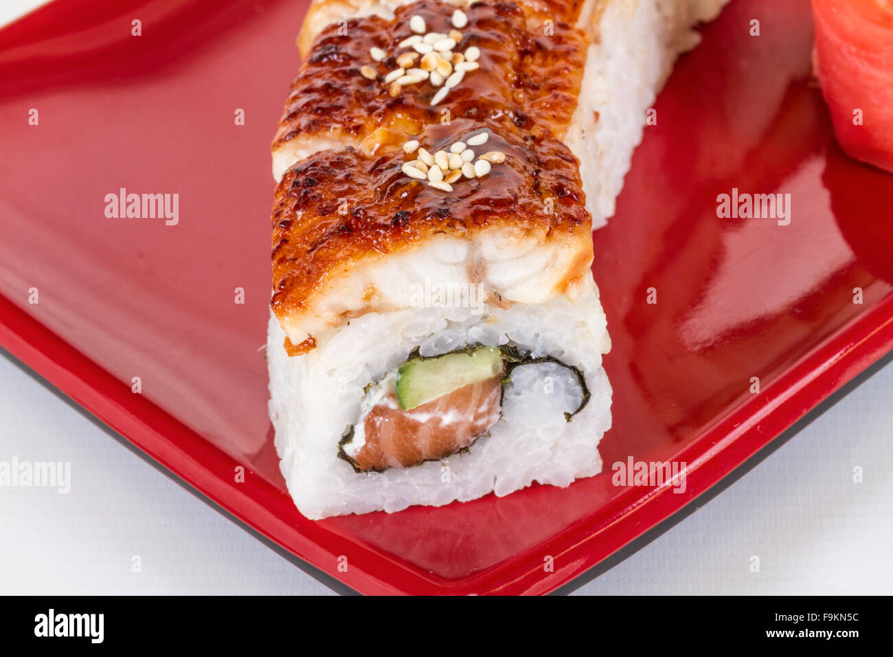 Japanese traditional Cuisine - Maki Roll with Cucumber , Cream Cheese ...