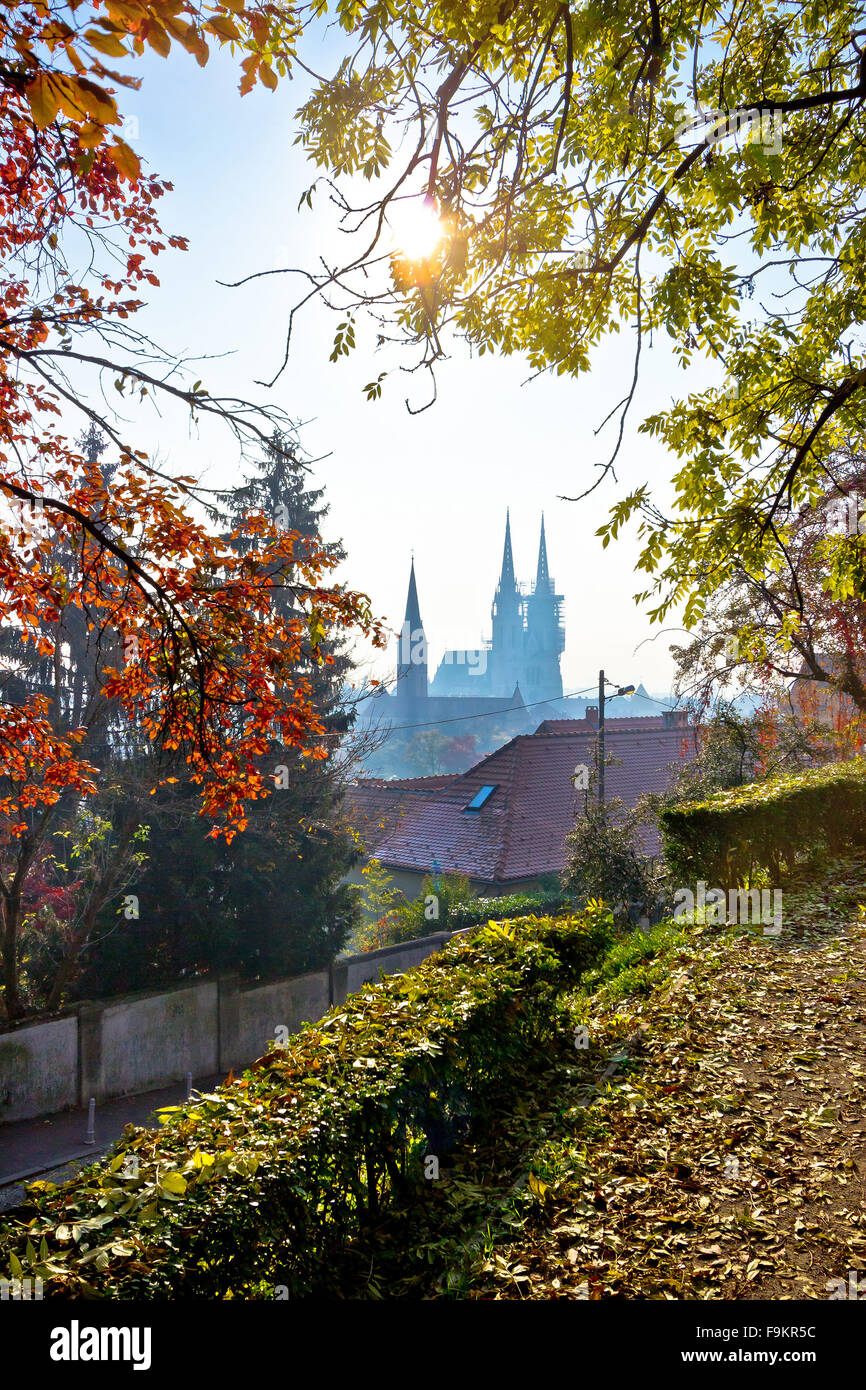 Zagreb skyline in autumn colors, capital of Croatia vertical view Stock ...