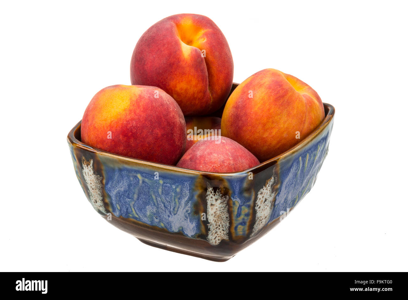 Bright ripe peaches isolated Stock Photo - Alamy