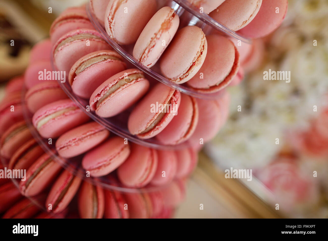 Delicious macaroon pyramid Stock Photo - Alamy