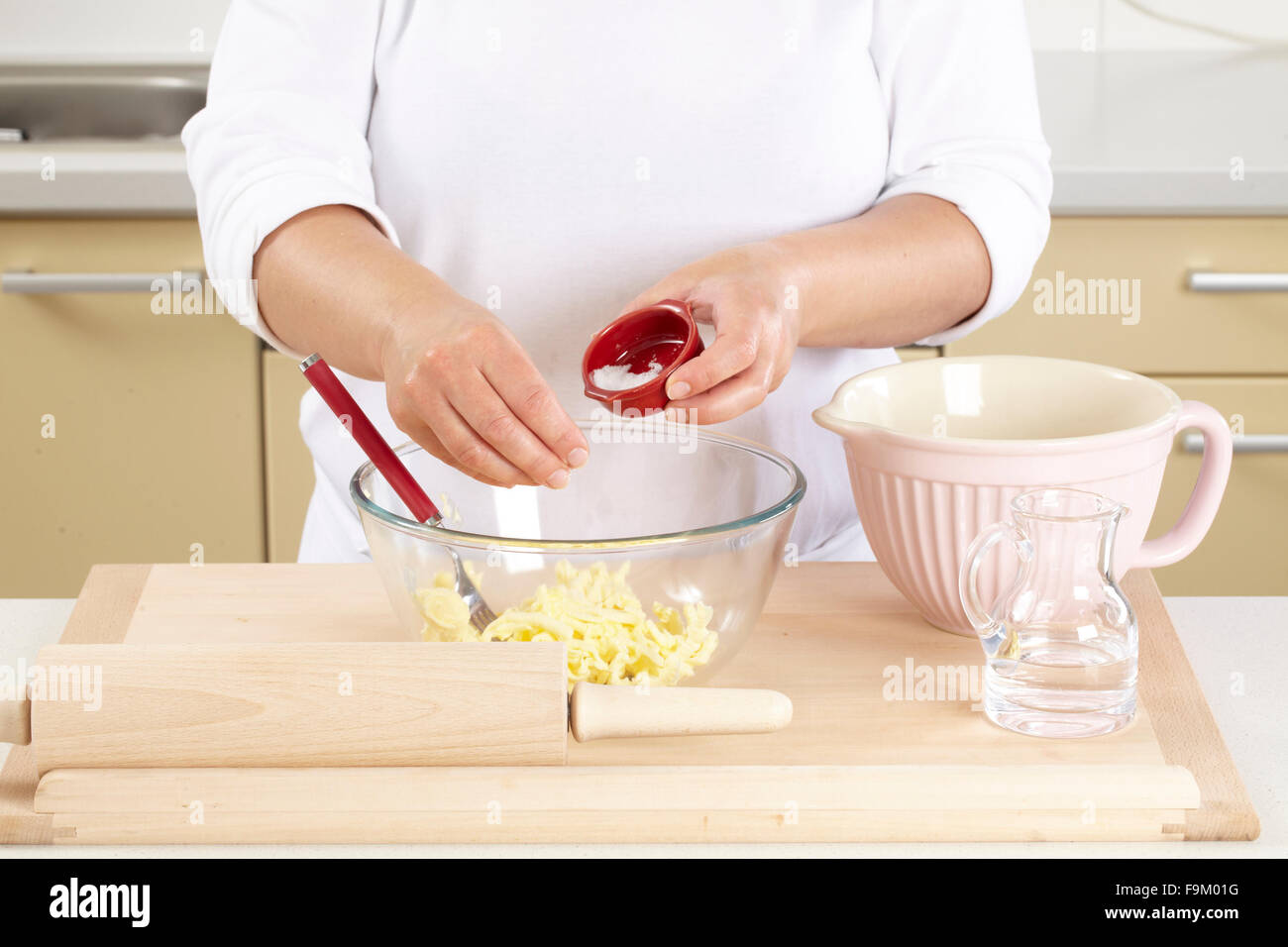 Cherry pie + steps Stock Photo - Alamy