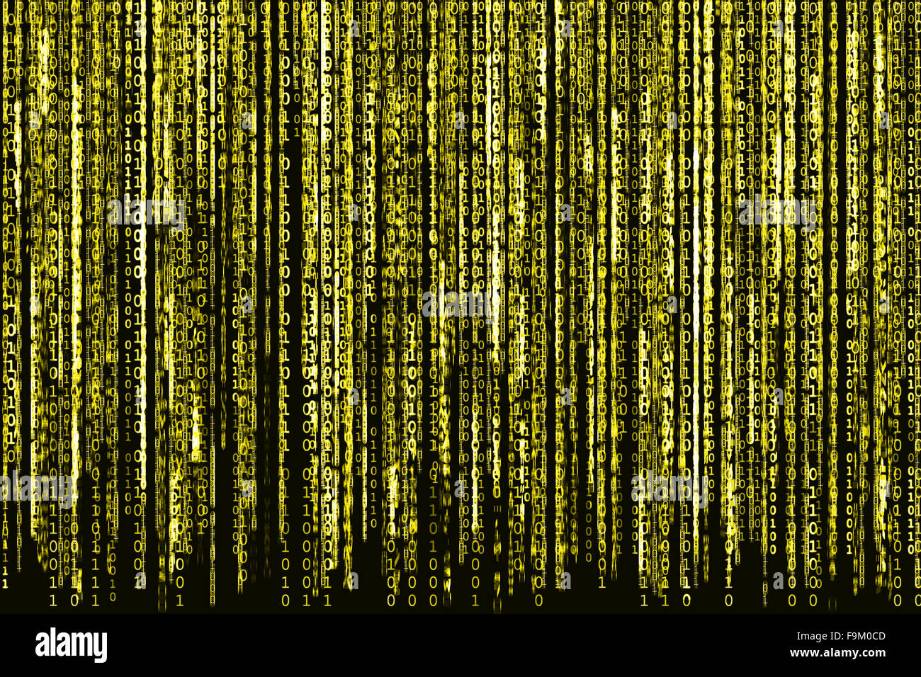 Yellow Binary Code Stock Photo - Alamy